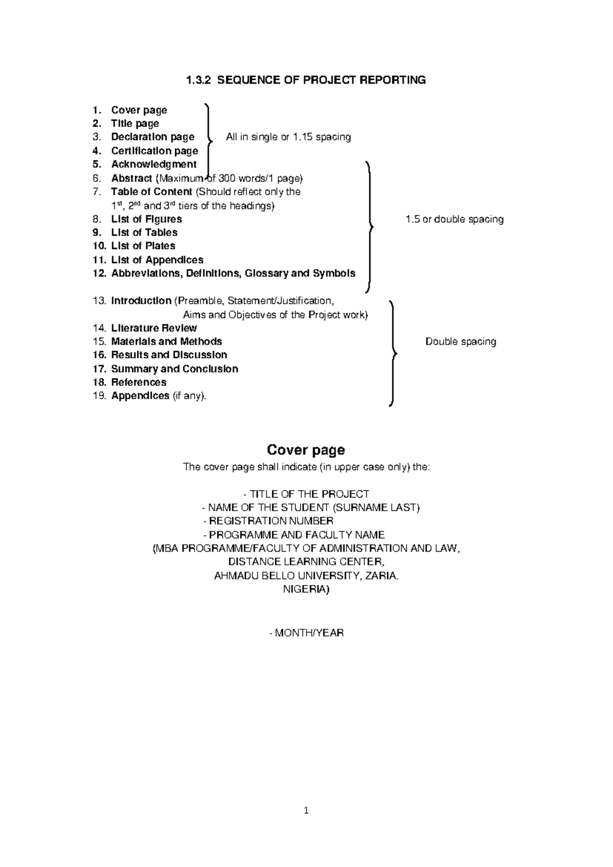 MBA Project Report Template Guidelines and Structure - Studocu