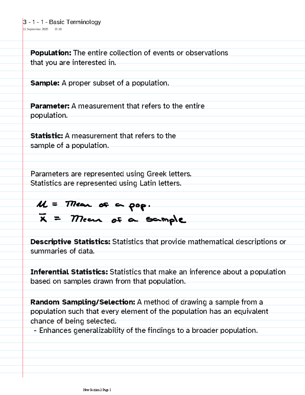 3-1-1 Basic Terminology in Statistics: Key Concepts Explained - Studocu