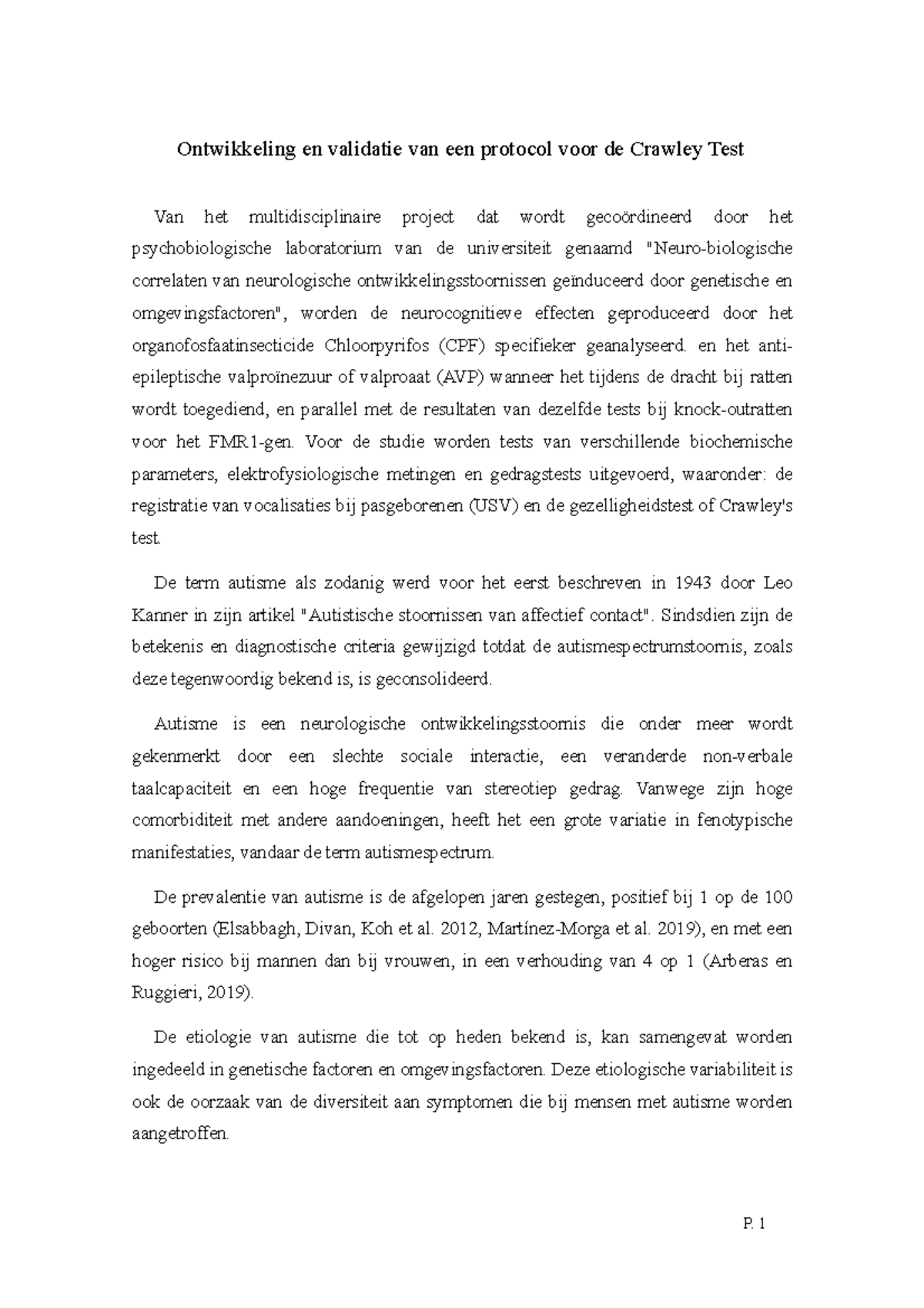 Protocolontwikkeling en Validatie van de Crawley Test voor Autisme ...