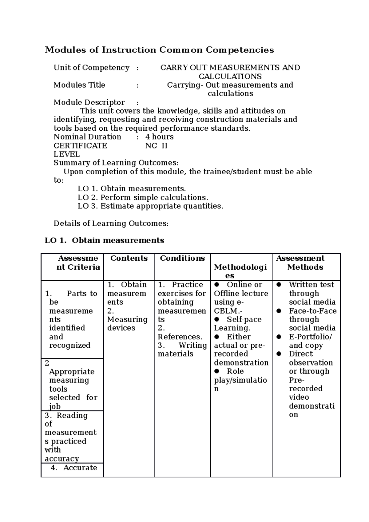 Common Competency in Dressmaking: Measurement & Maintenance NC II Study ...