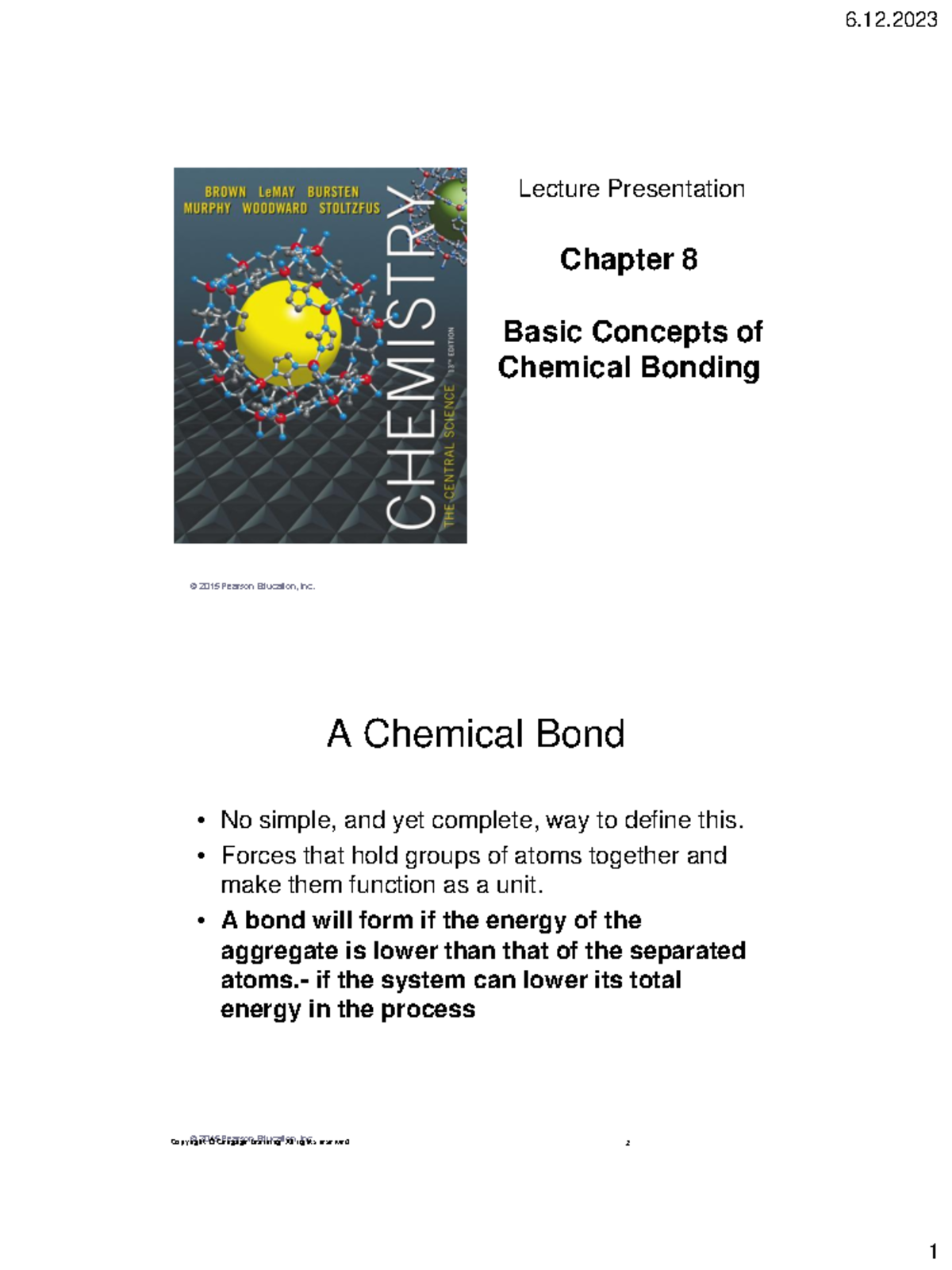 Basic Concepts of Chemical Bonding and Enthalpy (CHEM 101 Lecture ...