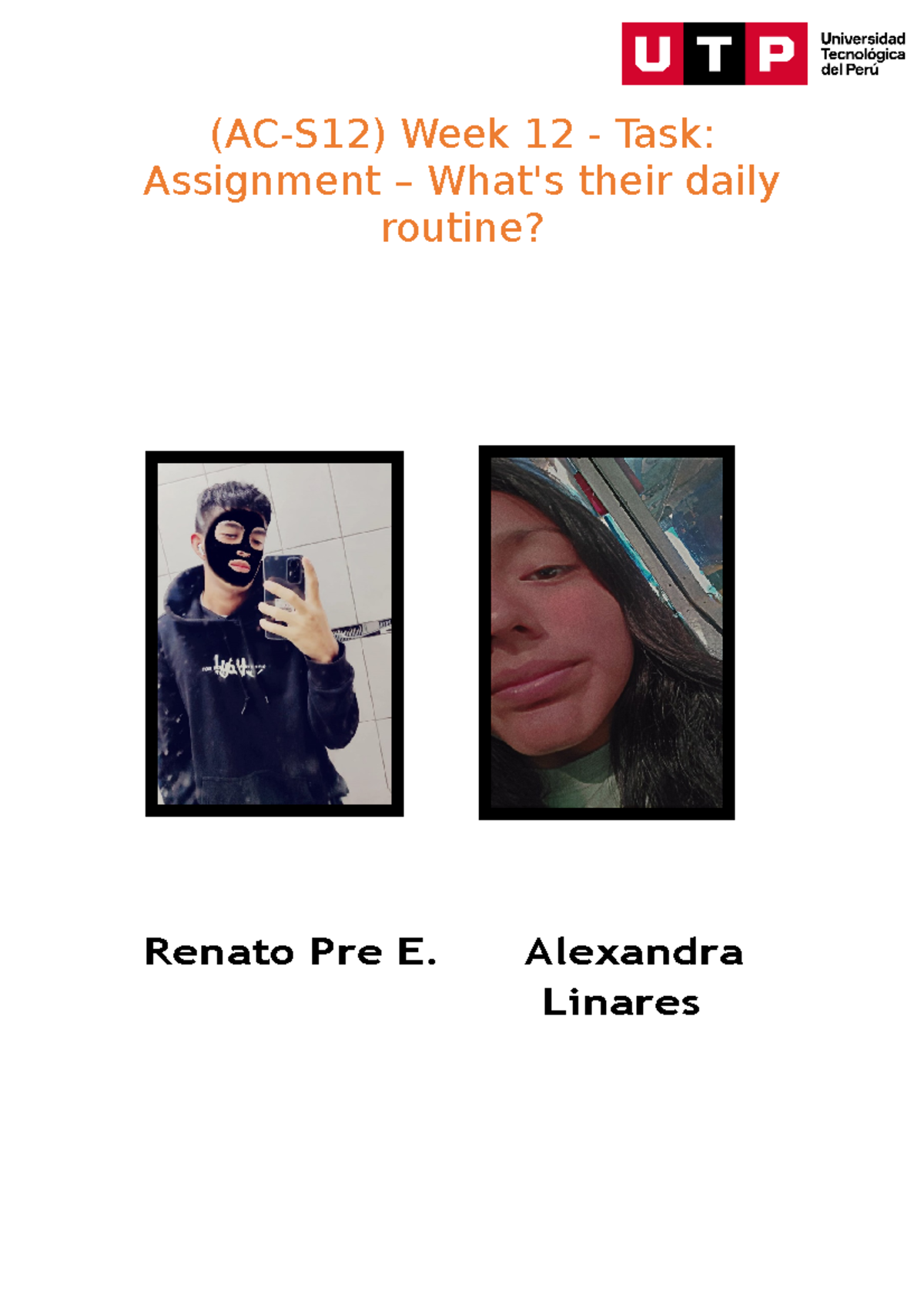 AC-S12 Semana 12 - Daily Routine Assignment Overview - Studocu