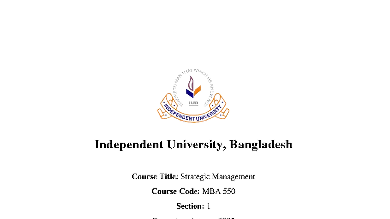 Term Paper on Strategic Management Factors in PRAN RFL (MBA 550) - Studocu