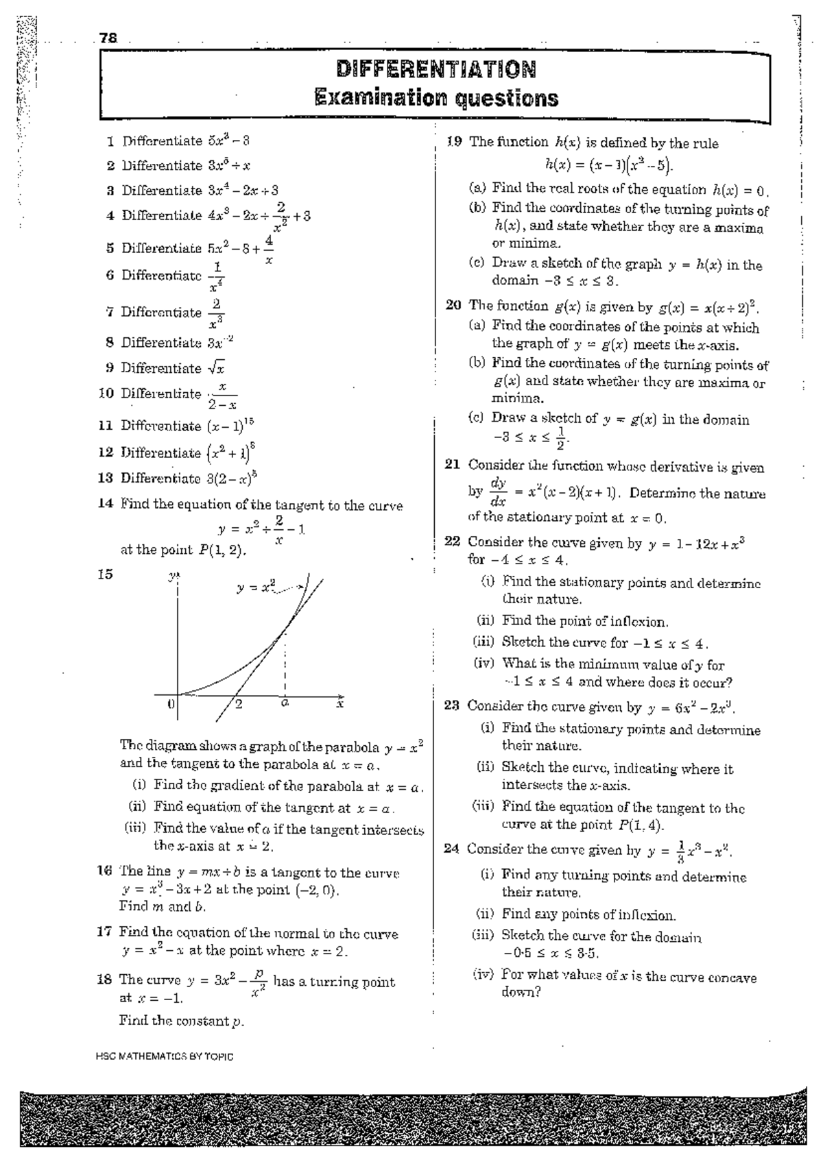 HSC MATHS DIFFERENTIATION Practice Exam Questions and Solutions - Studocu