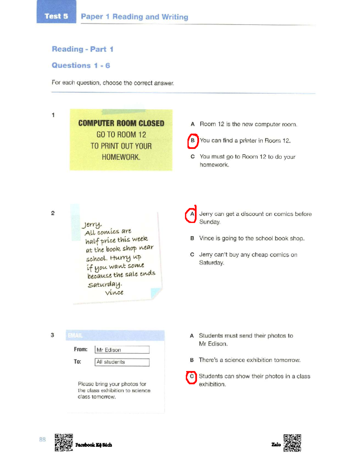 Test 5 KET - Reading and Writing Practice Questions - Studocu