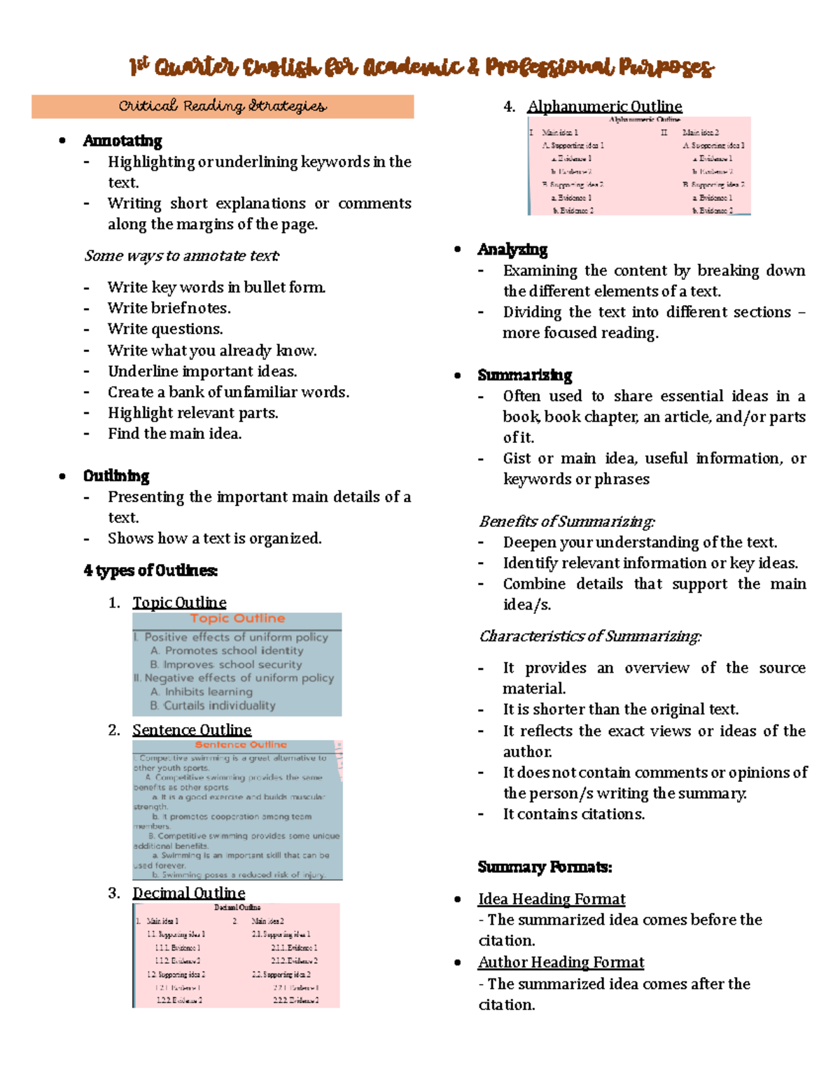 Englapp 1st Quarter: Critical Reading Strategies & Annotation ...