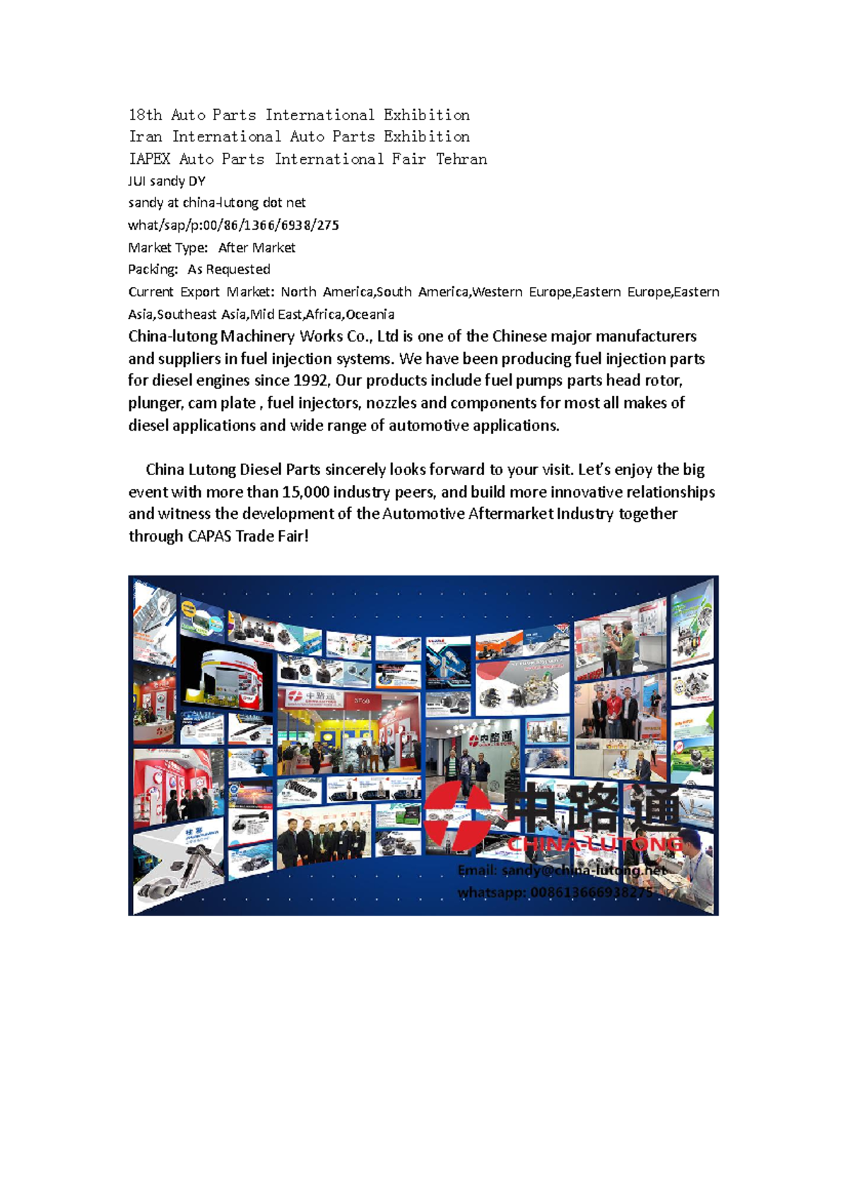 18th Auto Parts Int'l Exhibition Overview & Key Insights - Studocu