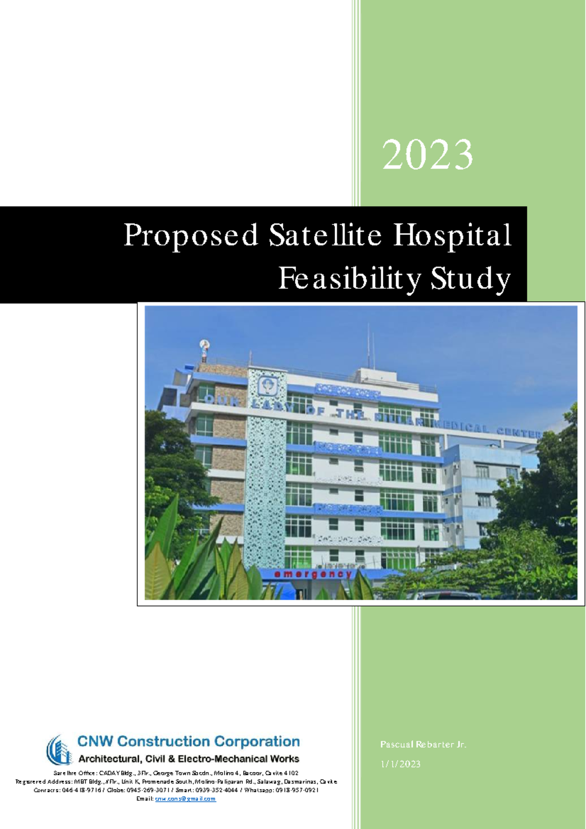 2023 Feasibility Study for Proposed Satellite Hospital Expansion - Studocu