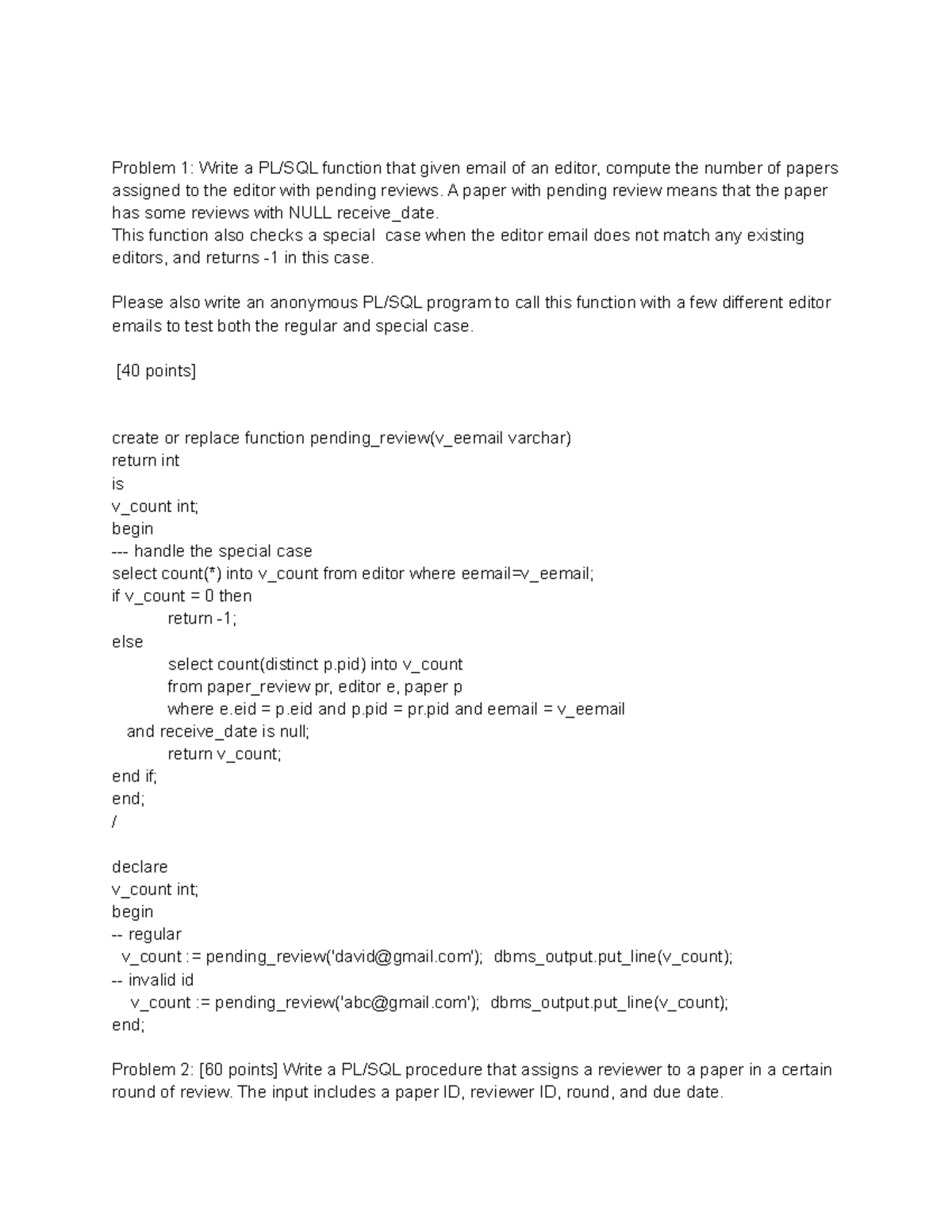 IS 420 Assignment 4 Solutions: PL/SQL Functions & Procedures - Studocu