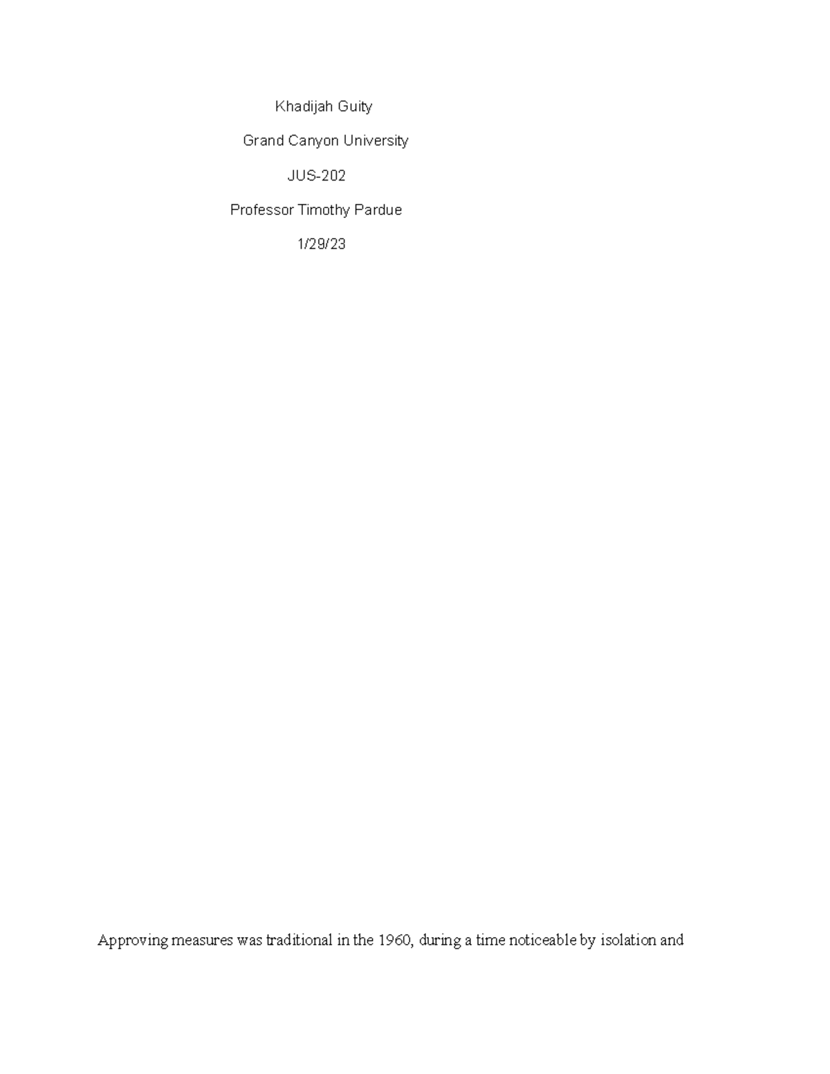 Benchmark Affirmative action - Khadijah Guity Grand Canyon University ...