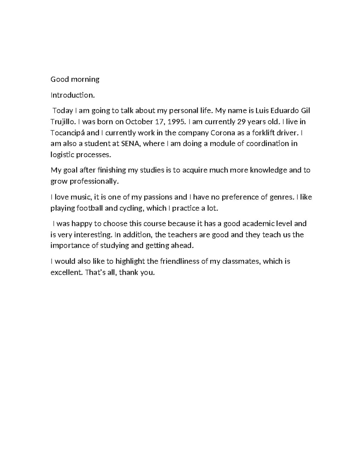 plantilla ingles - Good morning Introduction. Today I am going to talk ...