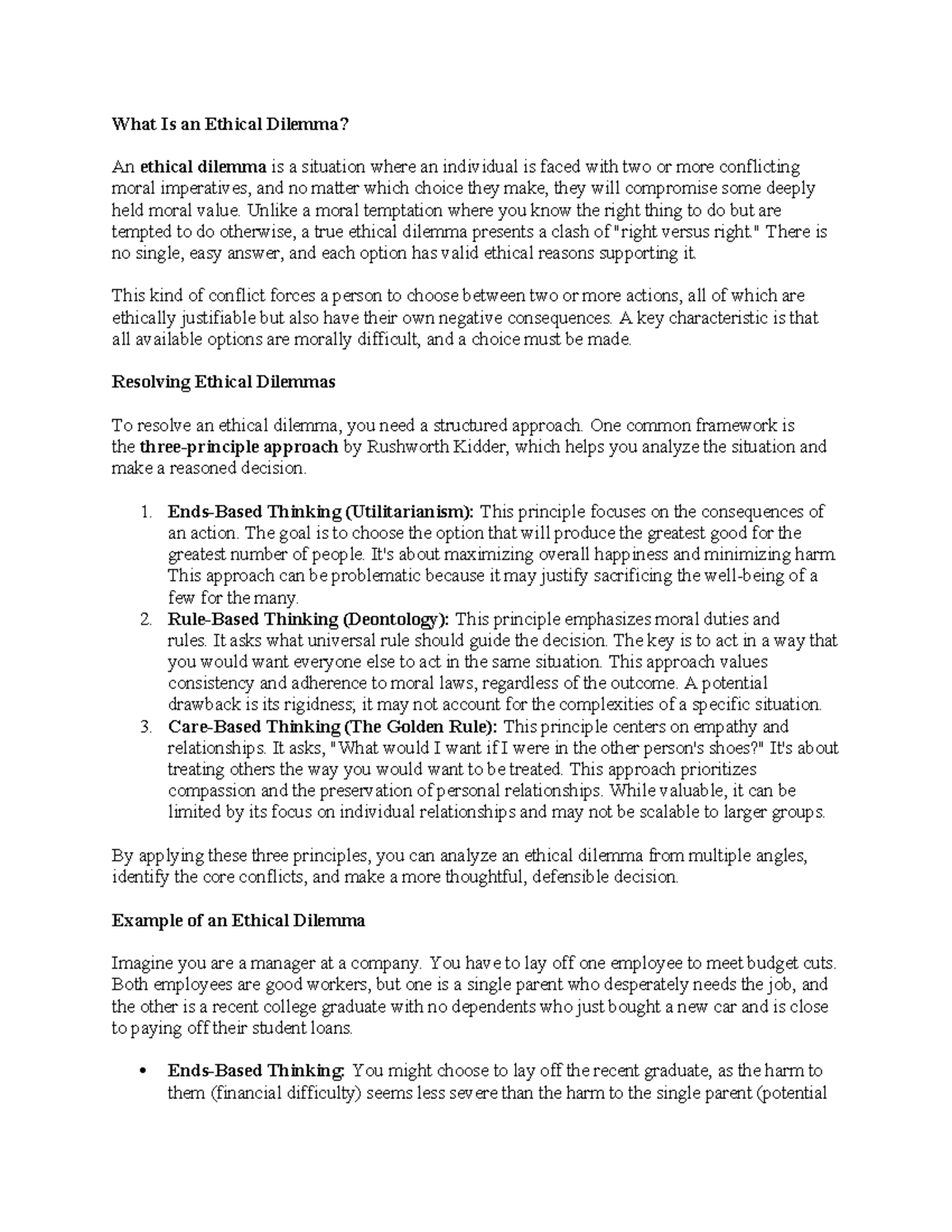 Understanding Ethical Dilemmas: Frameworks and Case Studies for BS Accountancy - Studocu
