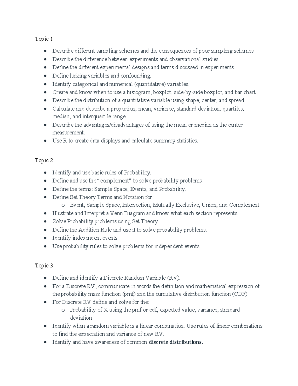 Statistics 101: Lecture Notes on Sampling and Probability - Studocu