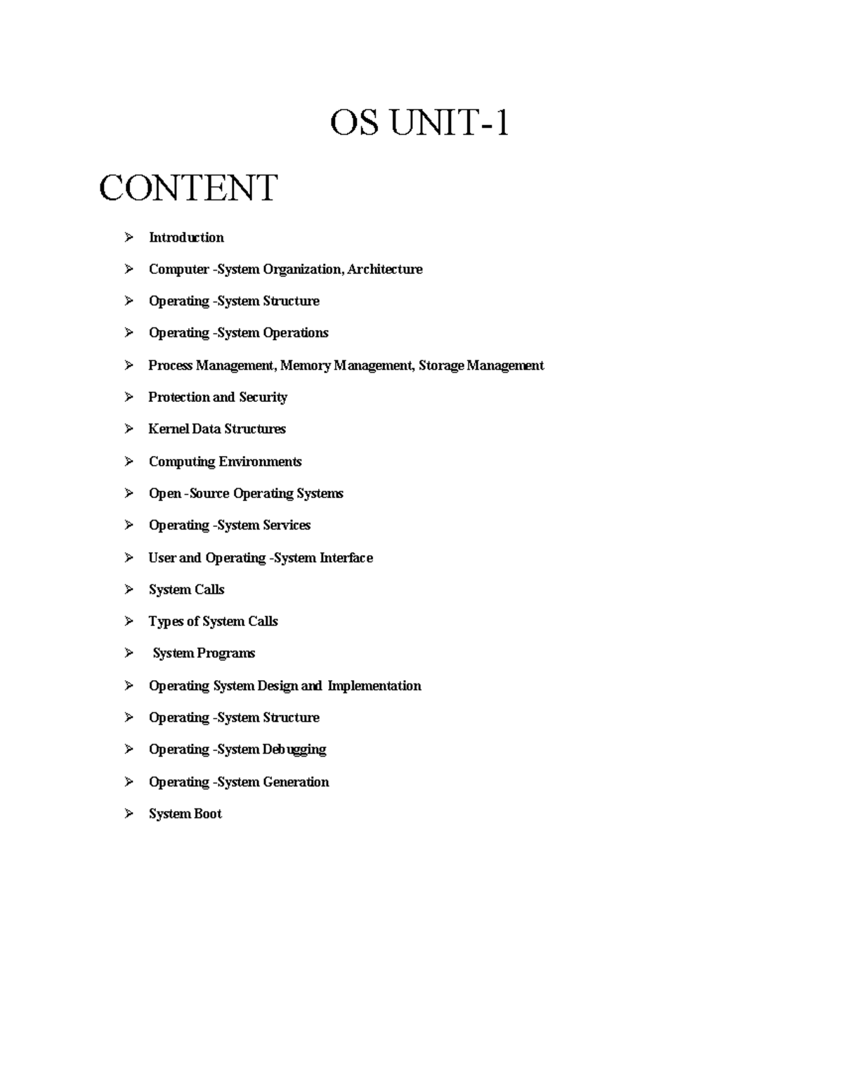 OS CONTENT: Introduction to Computer Organization & Architecture - Studocu