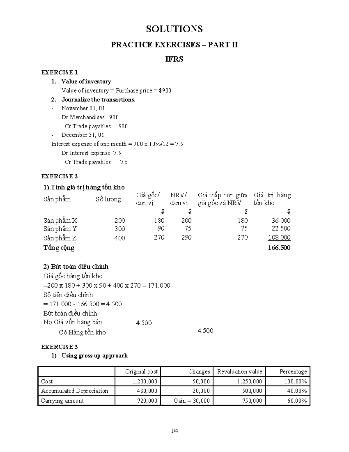 Solutions Practice Exercises Part II IFRS - Detailed Analysis - Studocu