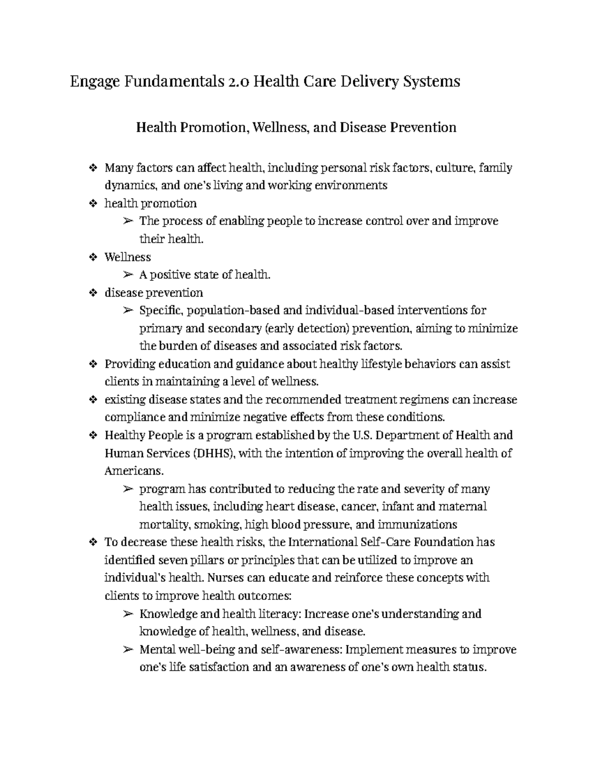 ENG 102 Health Promo, Wellness & Disease Prevention Lecture Notes - Studocu