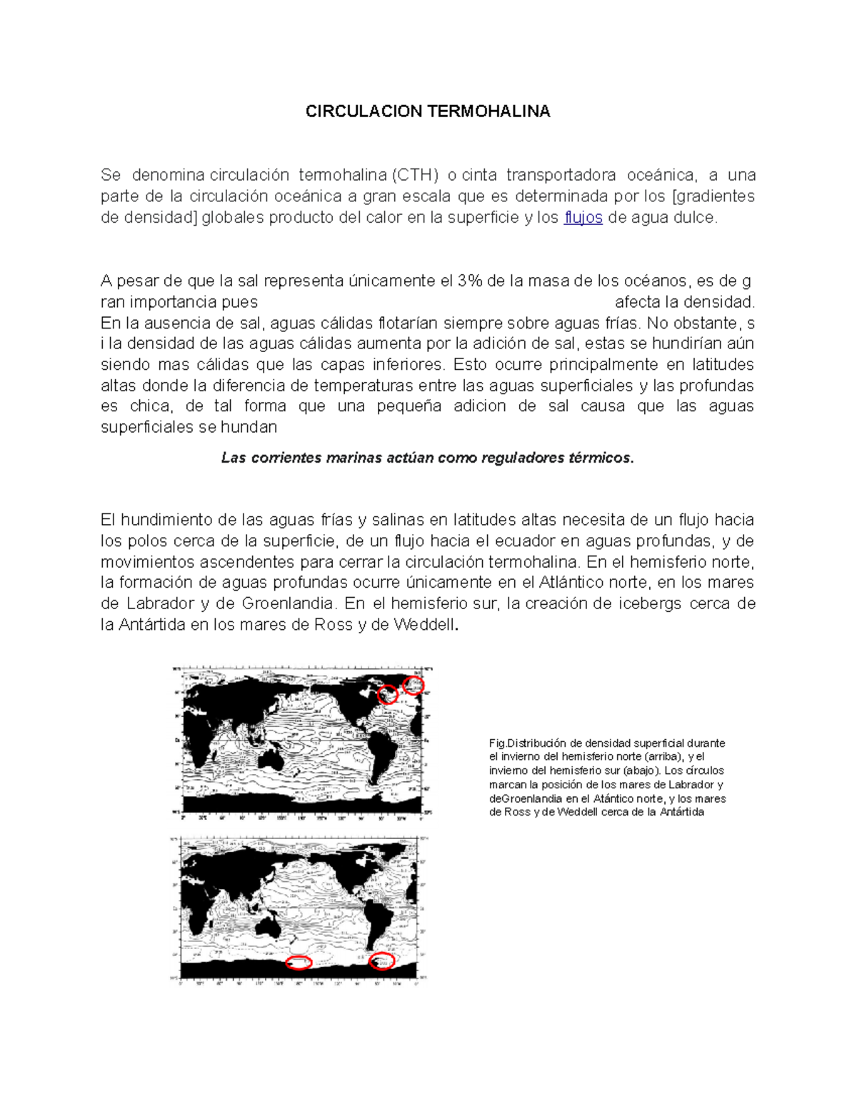 Circulación Termohalina: Profundidades y Procesos Oceánicos - Studocu