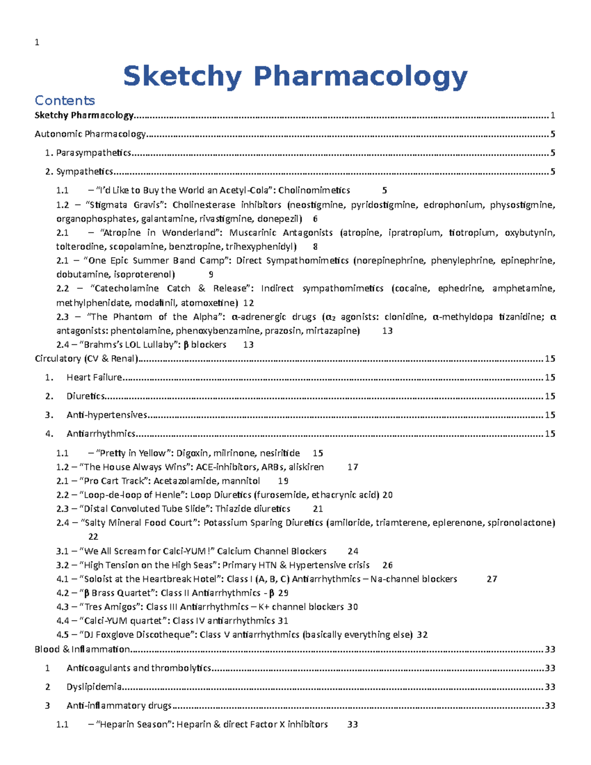 Sketchy Pharmacology Notes - Complete Without Images (PHAR 101) - Studocu