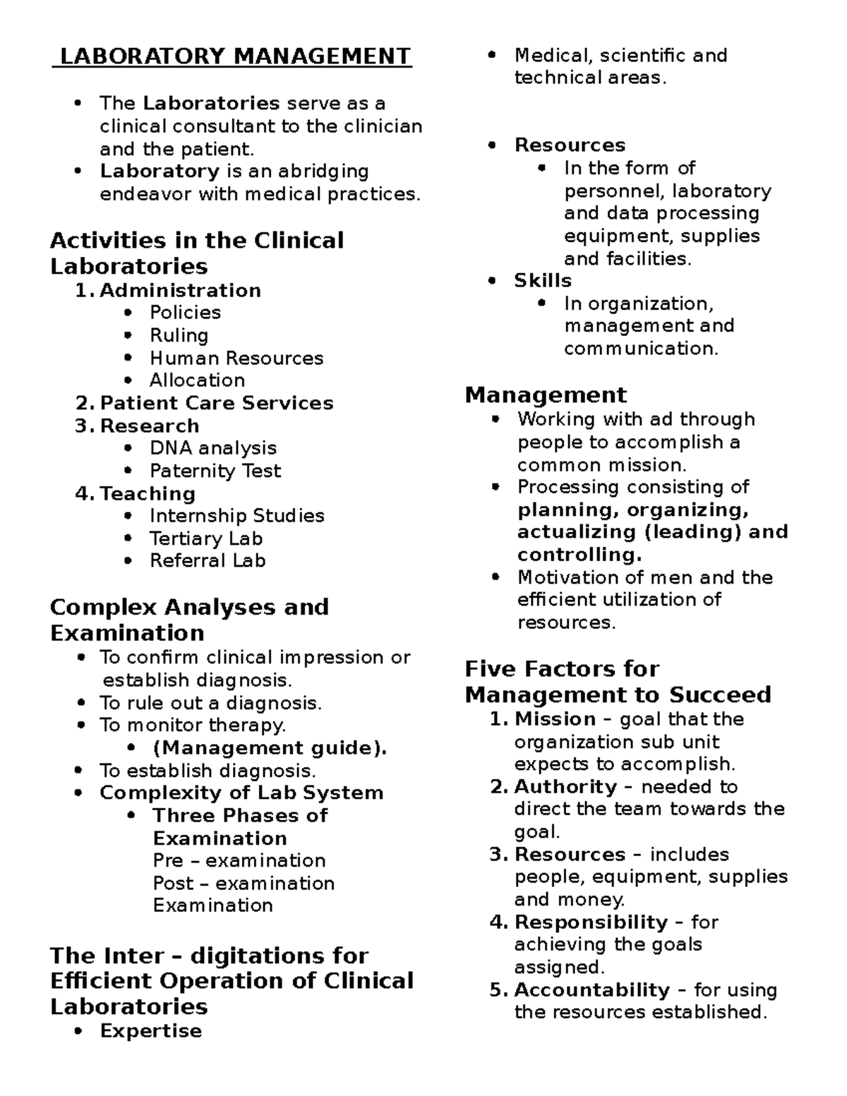 Advanced Laboratory Management Strategies and Techniques - Studocu
