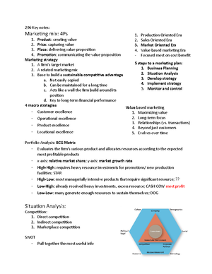 296 Finals Cheat Sheet - CHP-11- PRODUCT STRATEGY is core custome value ...