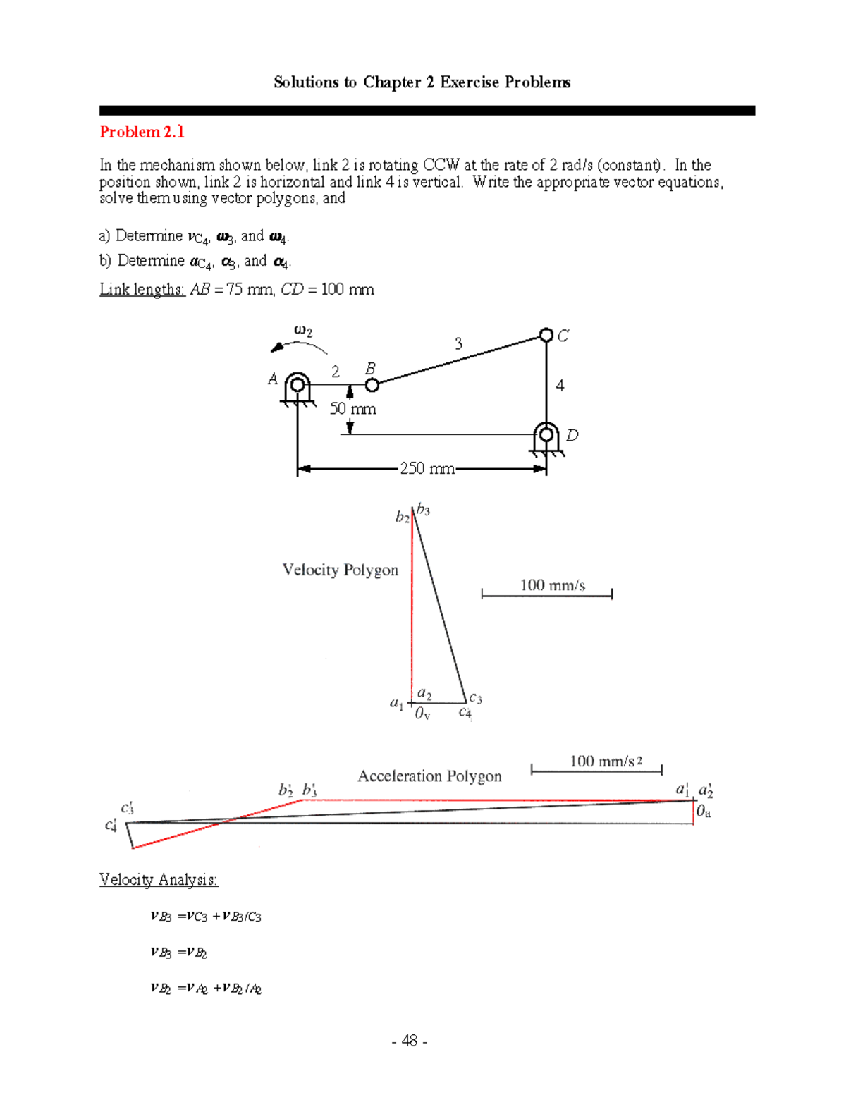Mechanism Analysis Solutions: Chapter 2 Problems (ME 101) - Studocu