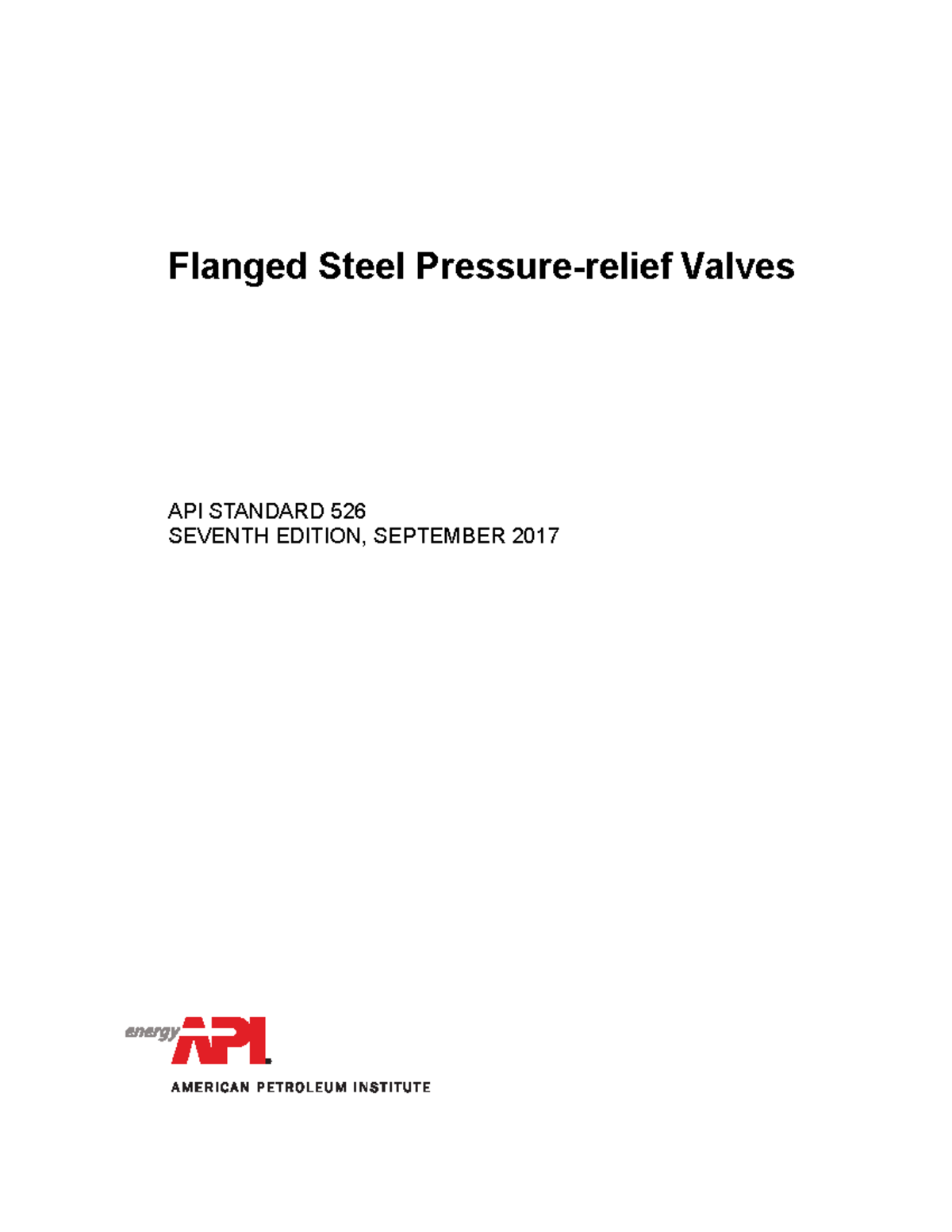 Api St 526 2017 Flanged Steel Pressure Relief Valves Apiasme ...