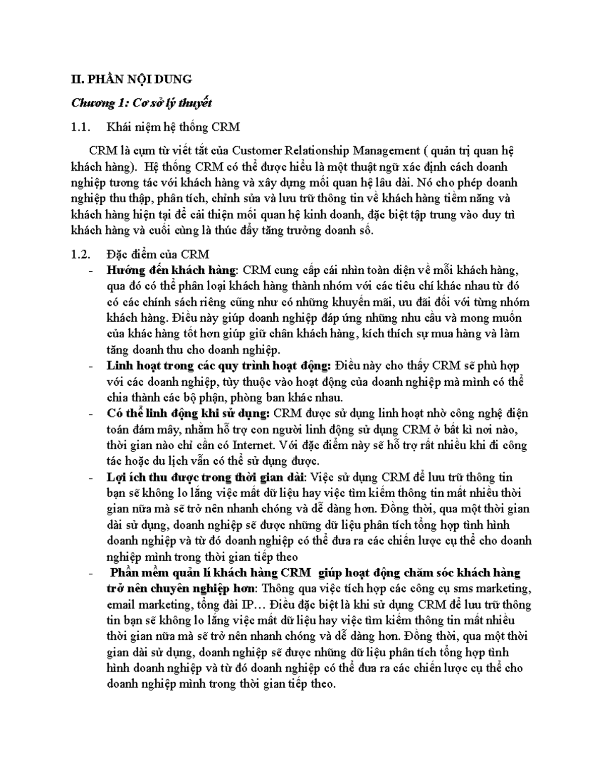 Qtqhkh - vbnm - II. PHẦN NỘI DUNG Chương 1: Cơ sở lý thuyết Khái niệm ...