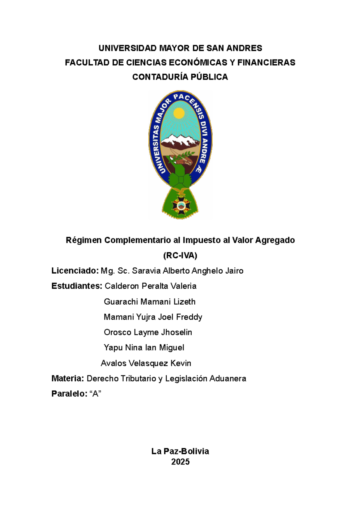 Rc IVA - Régimen Complementario al Impuesto al Valor Agregado - Studocu