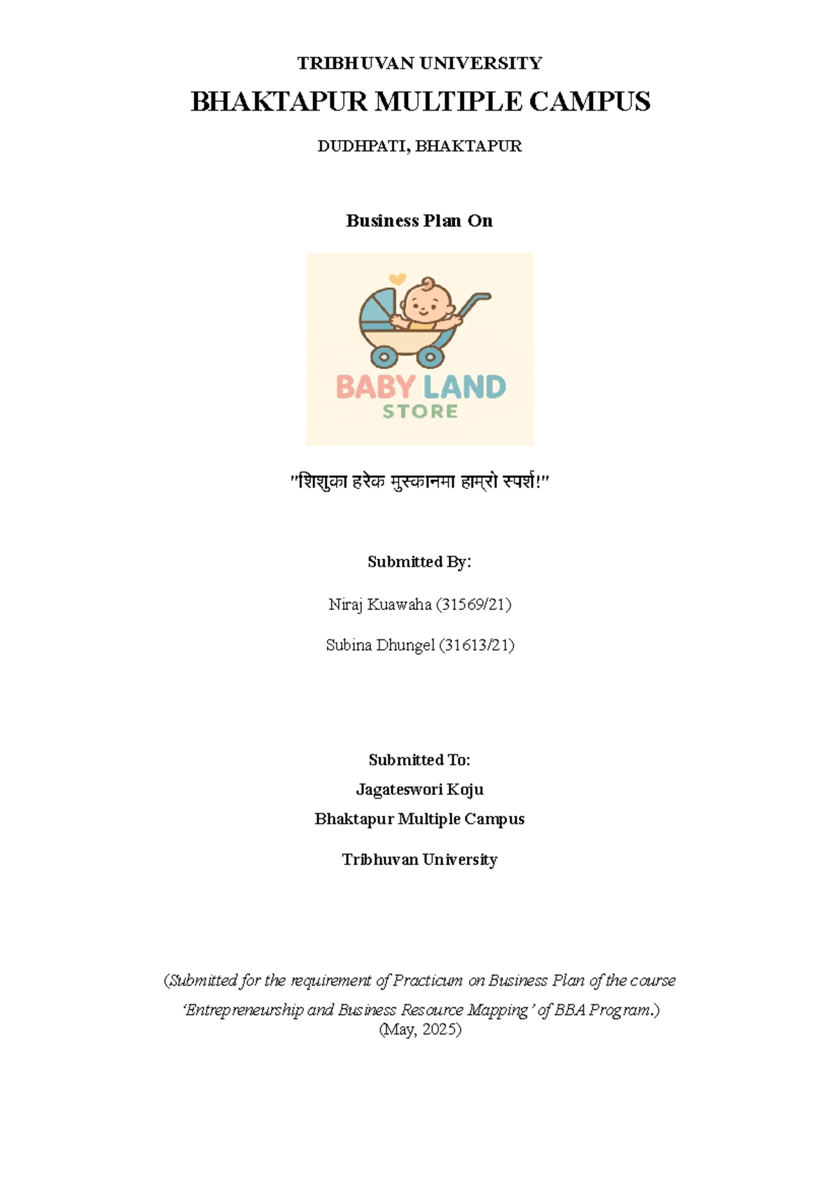BBA 6th Sem Business Plan: Land Store Strategy & Analysis - Studocu