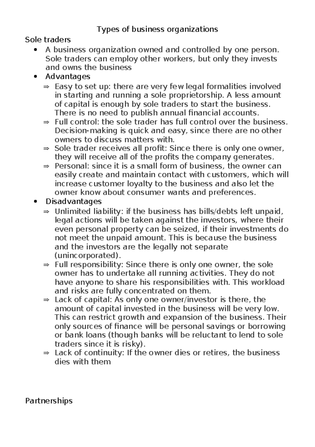 CIE Igcse Business 0450 Understand business activity 3 - Types of ...