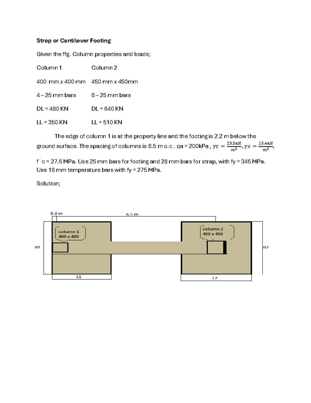 Module 5B - Strap or Cantilever Footing Design Analysis - Studocu
