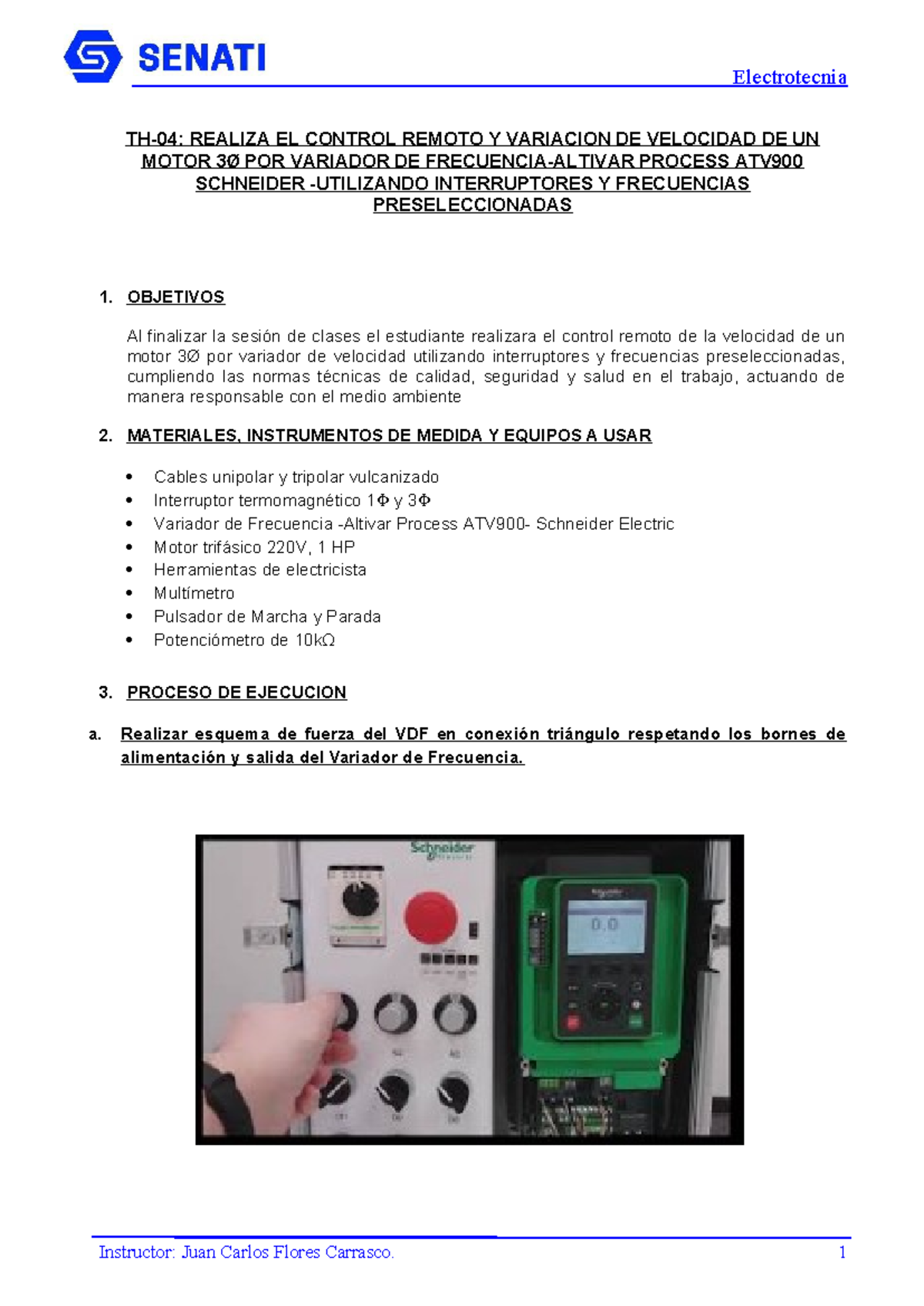 Control Remoto y Variación de Velocidad de Motor 3Ø con ATV900 - Studocu