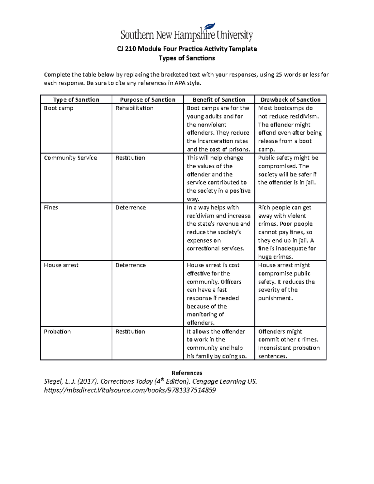 CJ 210 Module Four Practice Activity Template 1 - CJ 210 Module Four ...