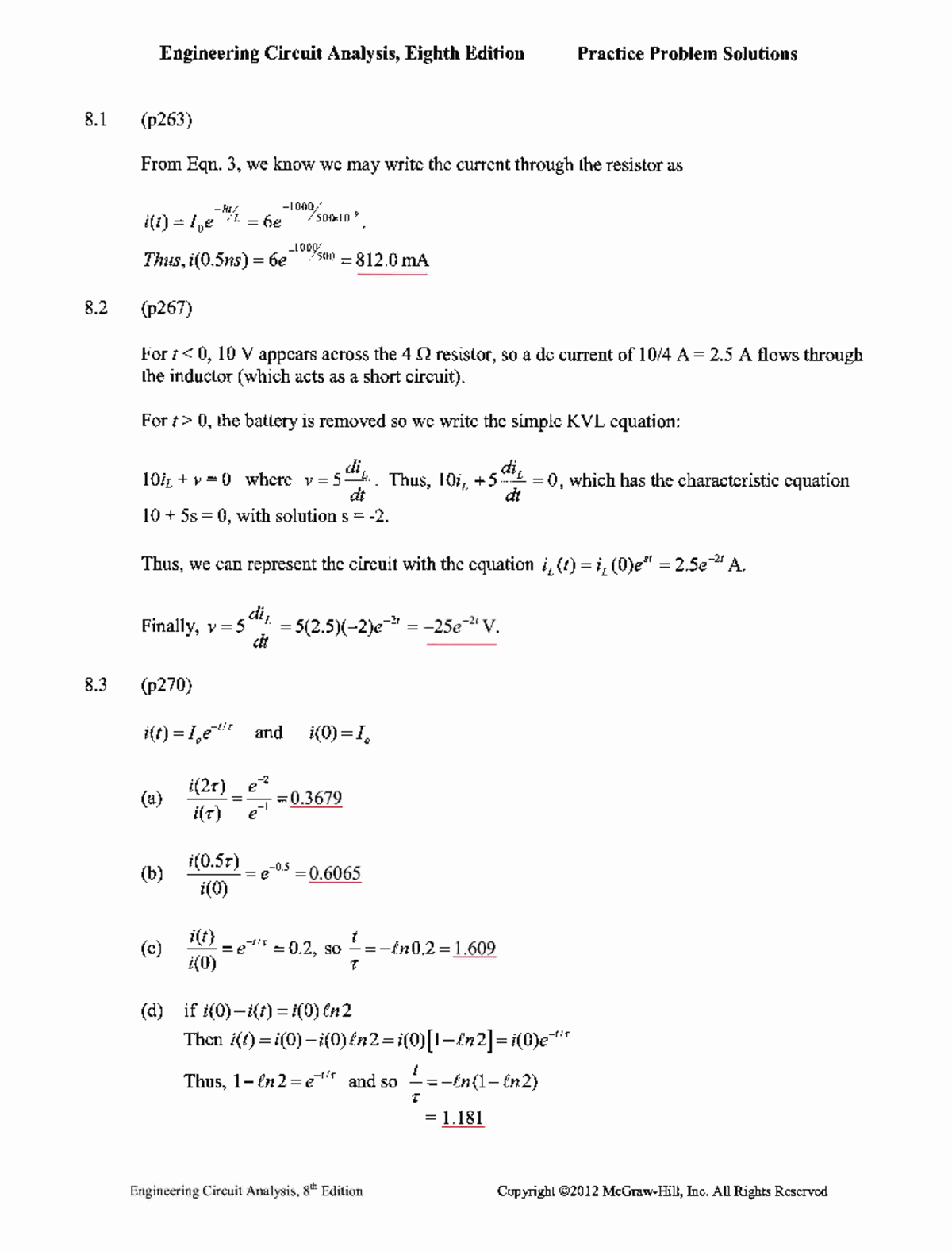 Chapter 8 - Practice Problem Solutions - Engineering Circuit Analysis ...