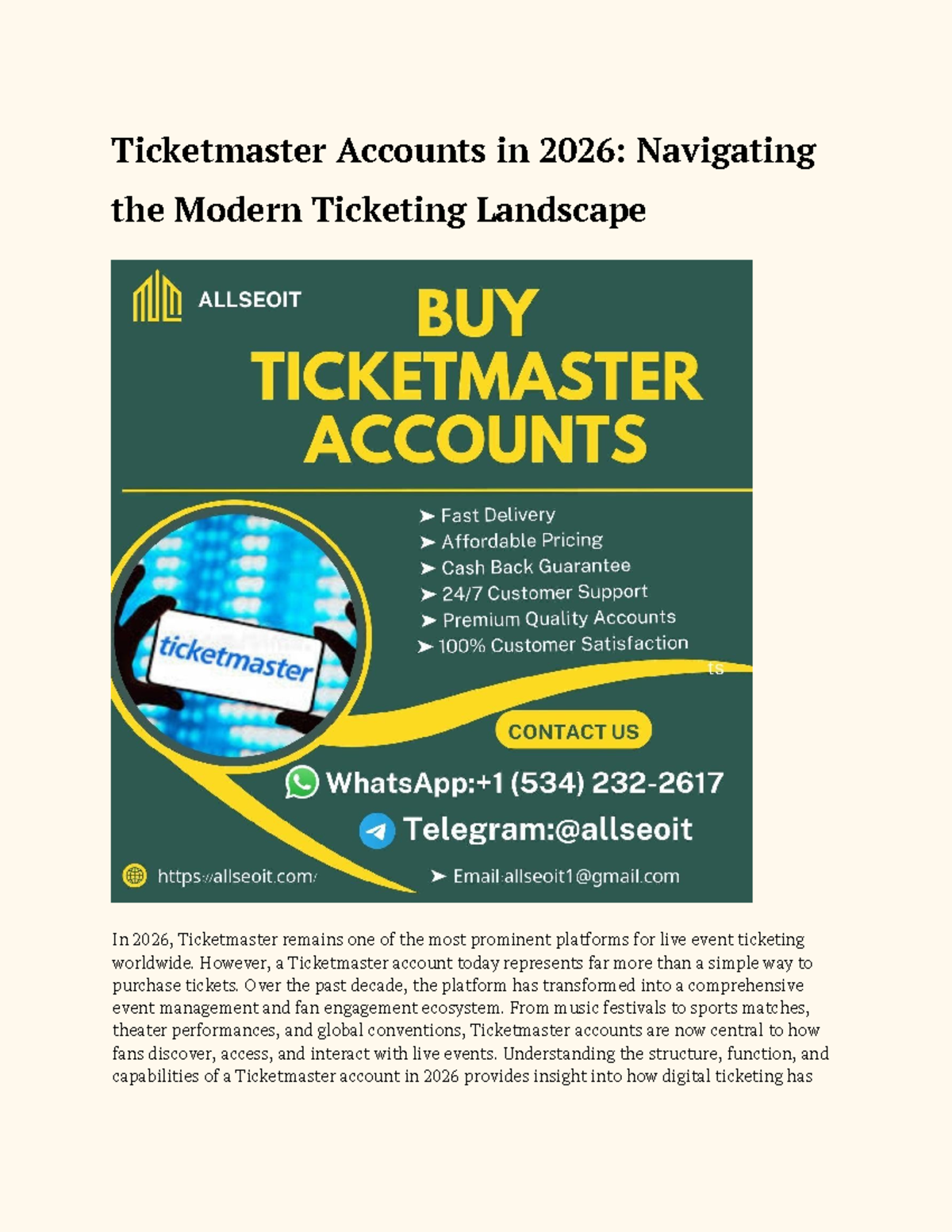 Ticketmaster Accounts 2026: A Comprehensive Guide to Modern Ticketing ...