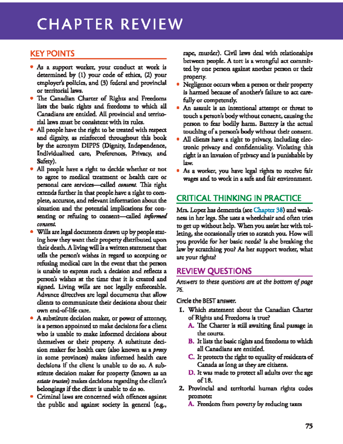 PSW 5: Chapter Review & Key Points on Rights and Ethics - Studocu