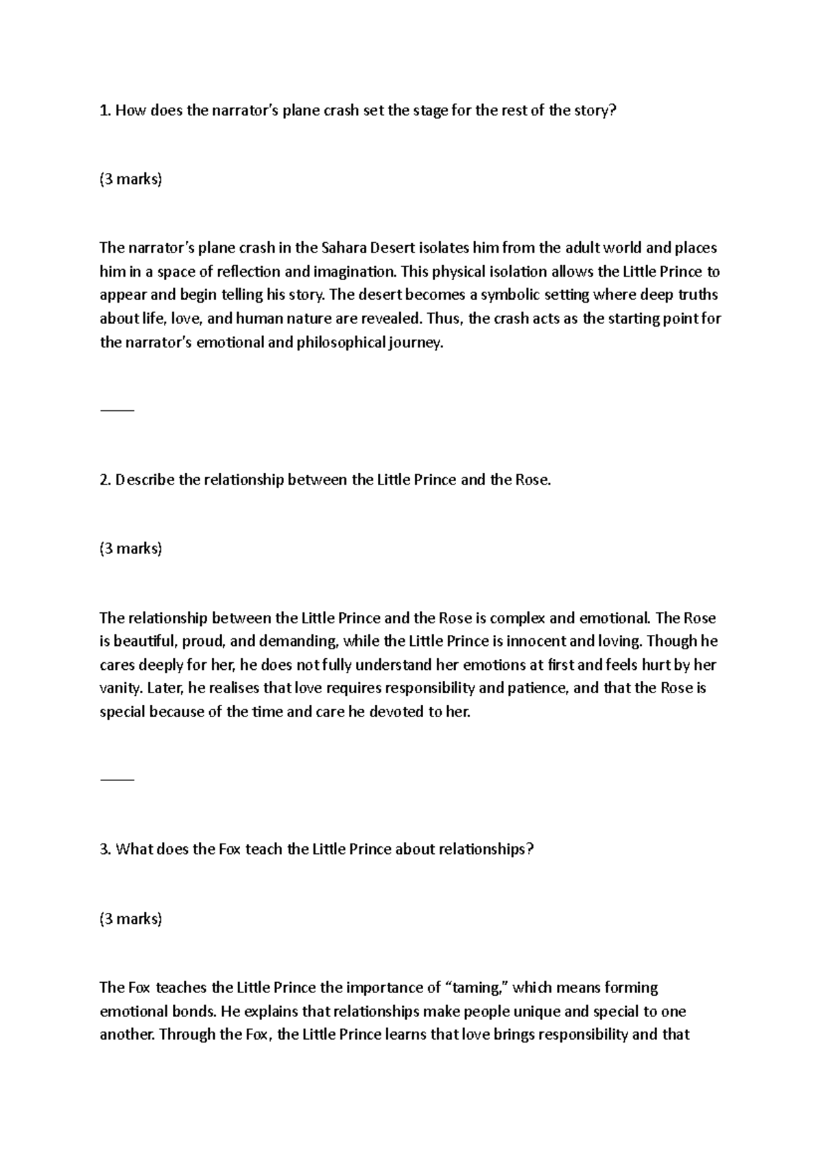 ENGL 101: Essay Notes on Themes and Symbolism in The Little Prince ...
