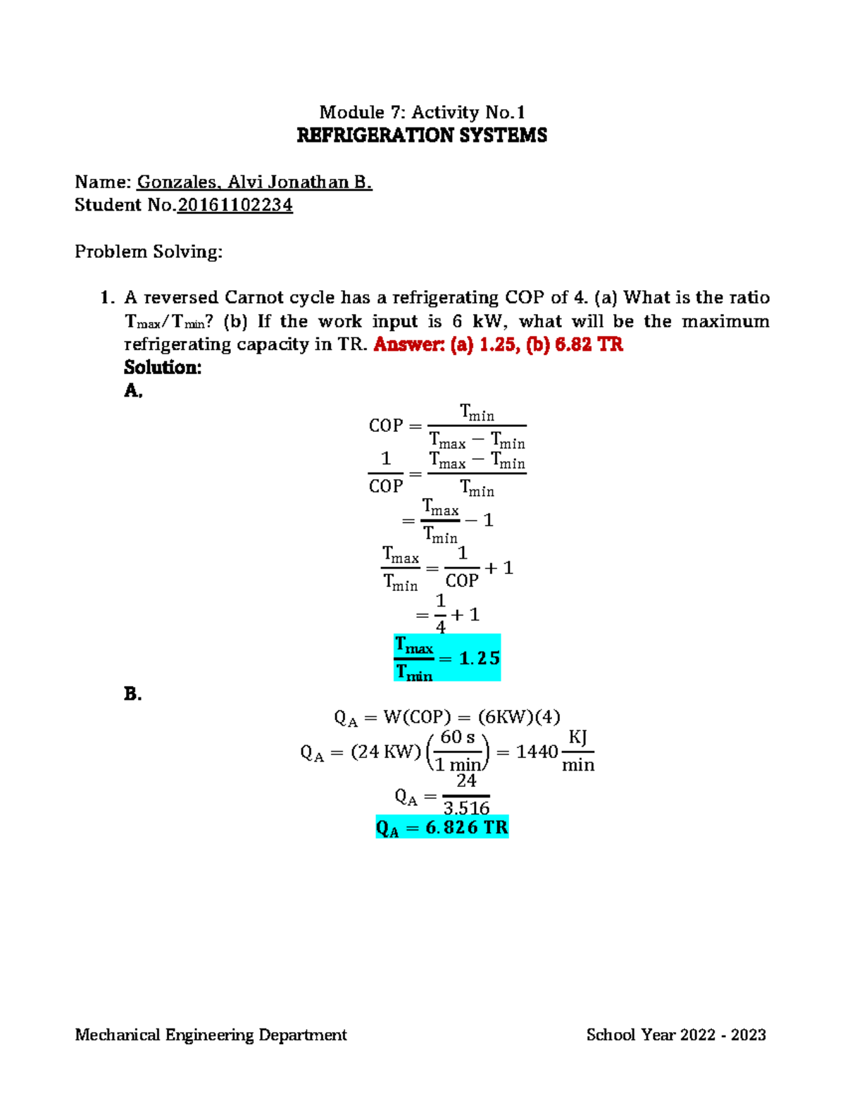Integrated Course 2 - Module 7 - Activity No - Module 7: Activity No ...