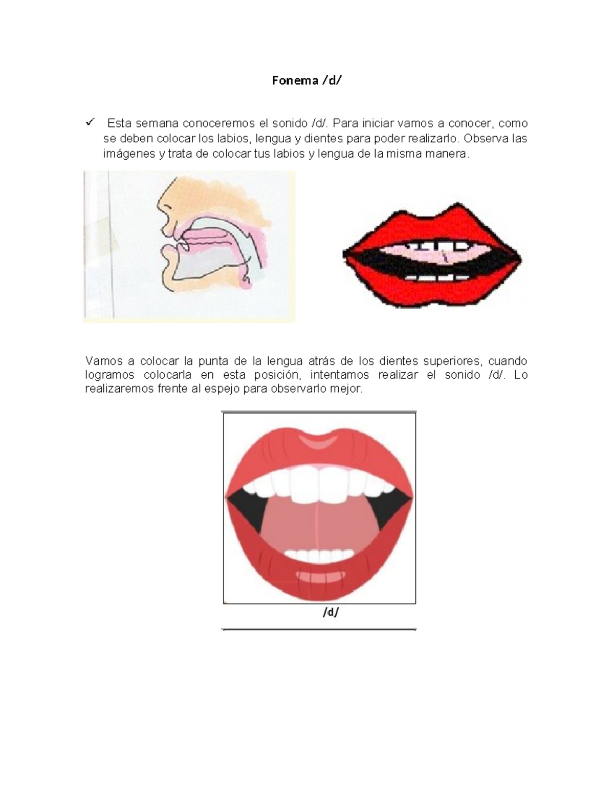 Fonema /d/: Actividades para el Aprendizaje del Sonido /d/ - Studocu