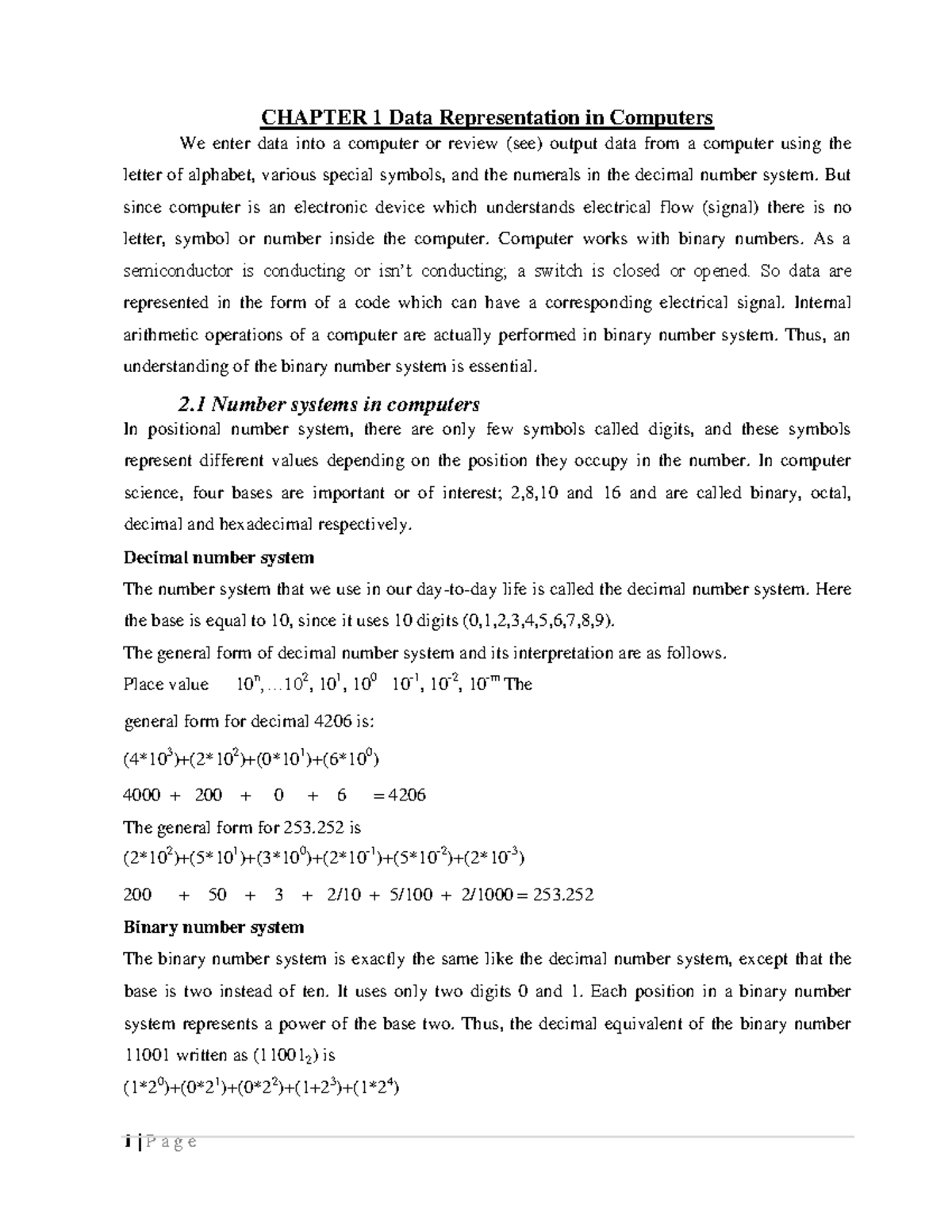 Chapter 1: Data Representation in Computers (CS101) - Studocu