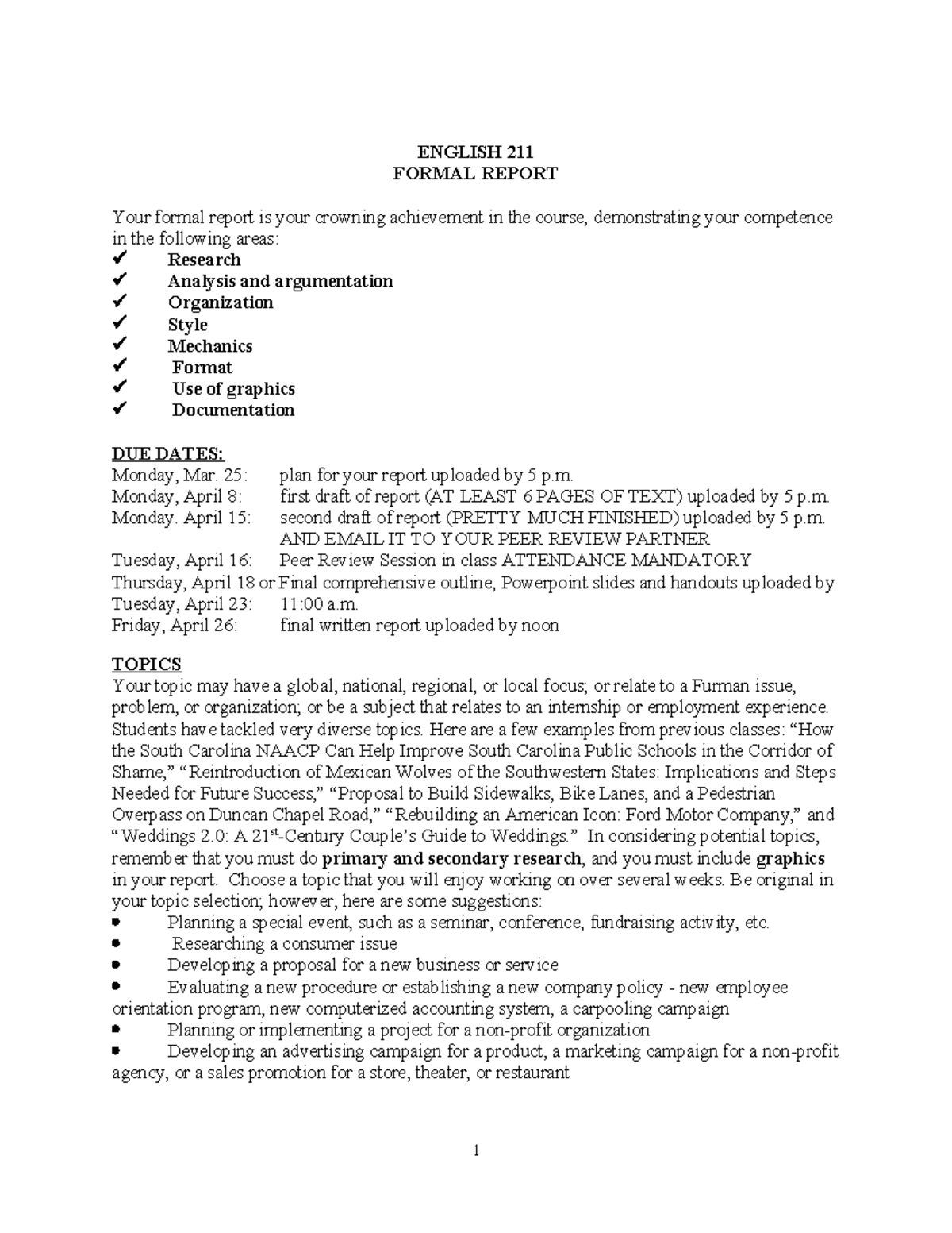 ENGLISH 211 FINAL REPORT ASSIGNMENT GUIDELINES AND REQUIREMENTS - Studocu