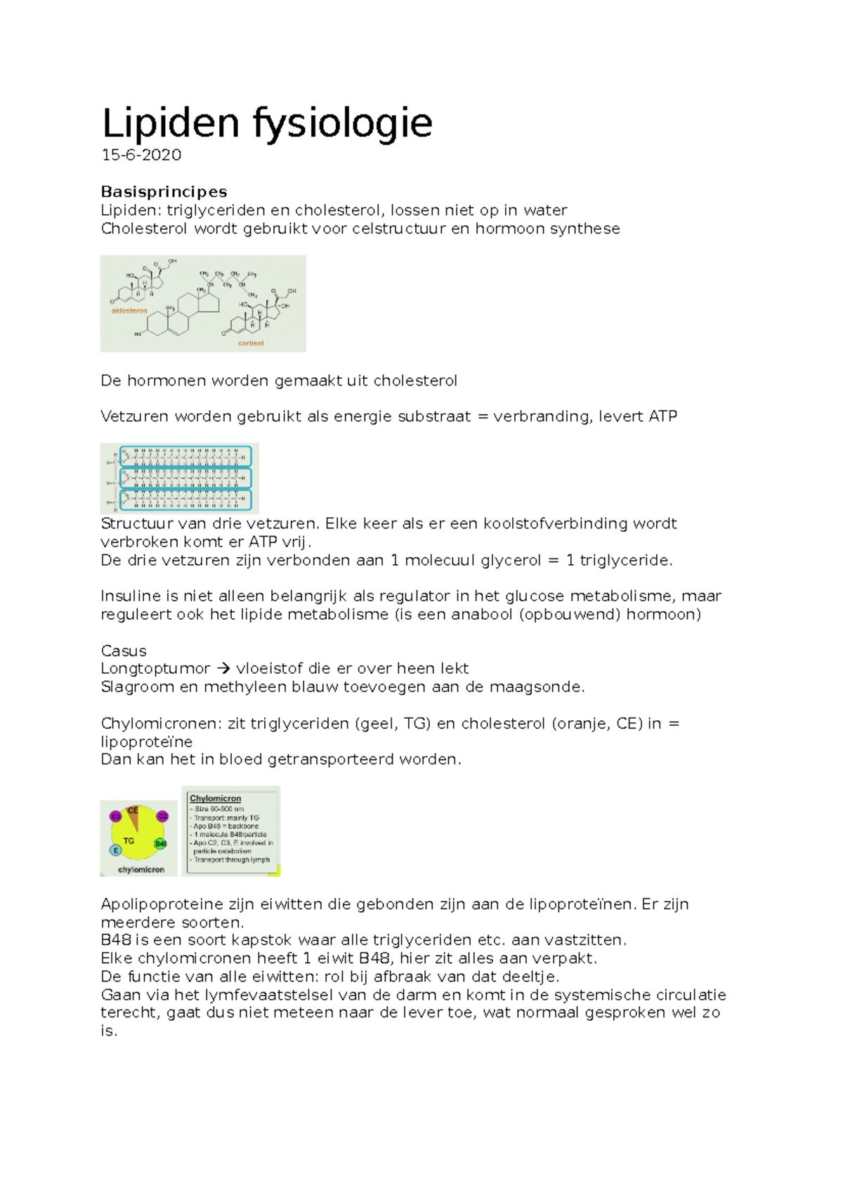 Fysiologie van Lipiden: Mechanismen en Klinische Toepassingen - Studeersnel