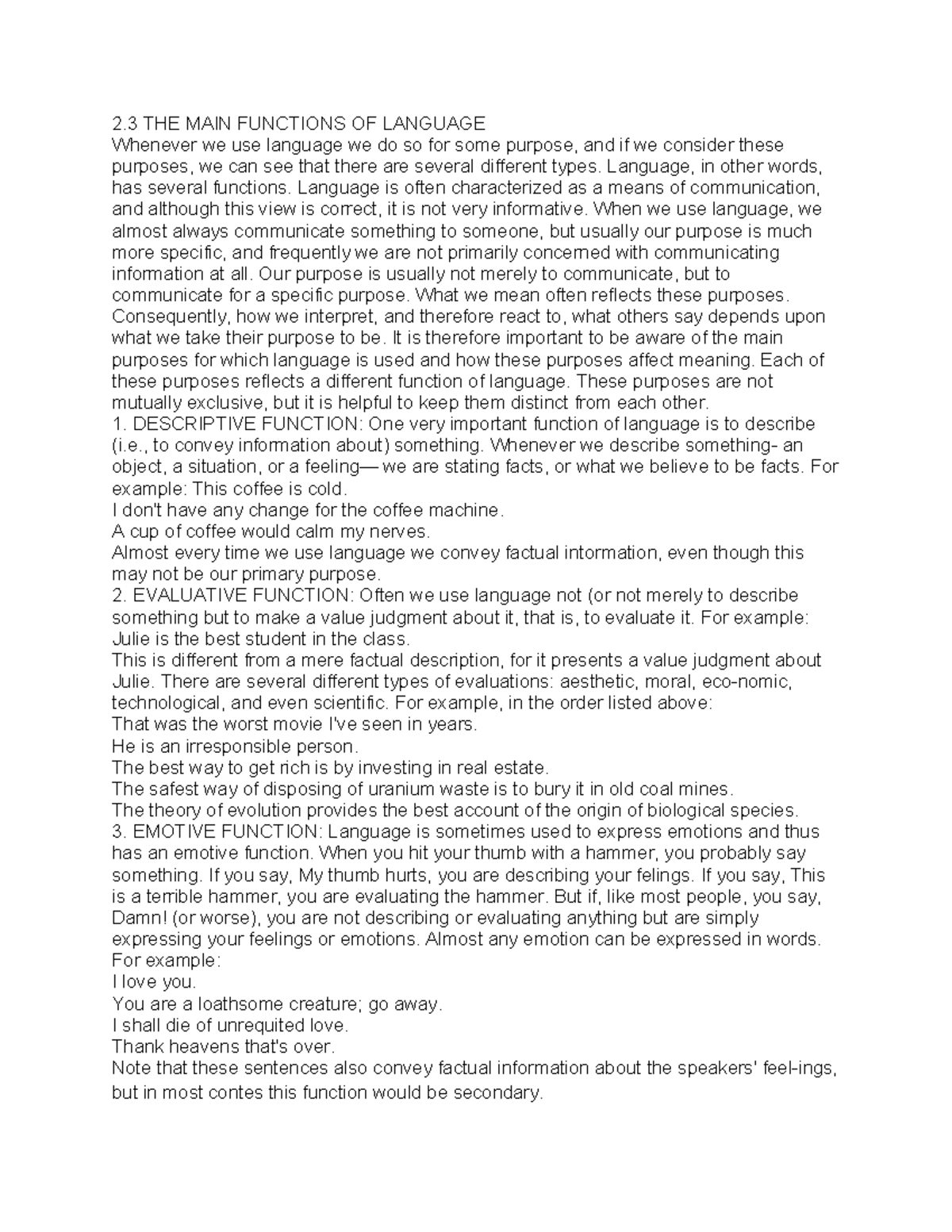 Functions of Language: Descriptive, Evaluative, Emotive, and More ...