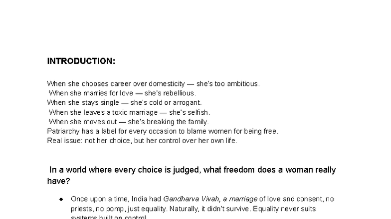 Reevaluating Women's Choices: A Critical Look at Patriarchy in India ...