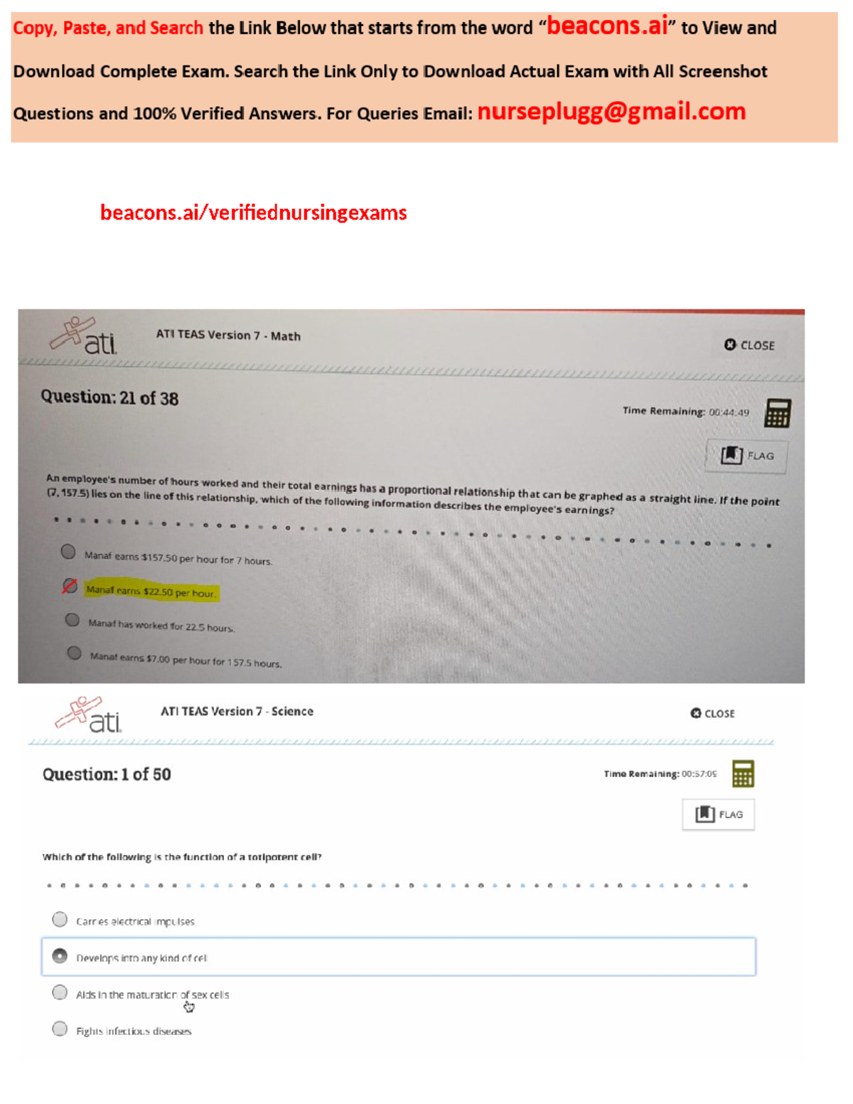 ATI TEAS 7 2025: Comprehensive Study Guide for Nursing Success - Studocu