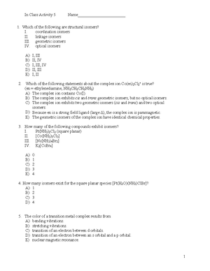 Chem pre lab 11 - pre lab assignment - Experiment 11 Prelaboratory ...