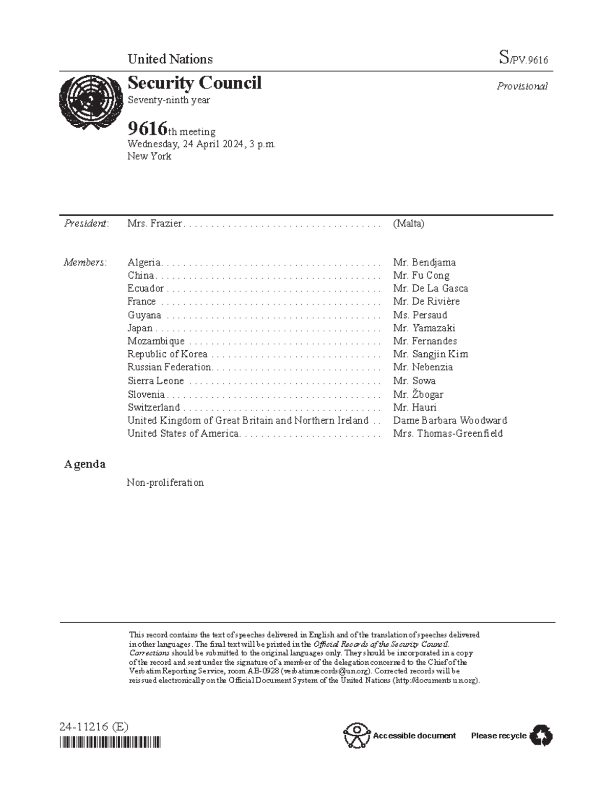 N2411216 - Accessible document Please recycle United Nations S/PV ...