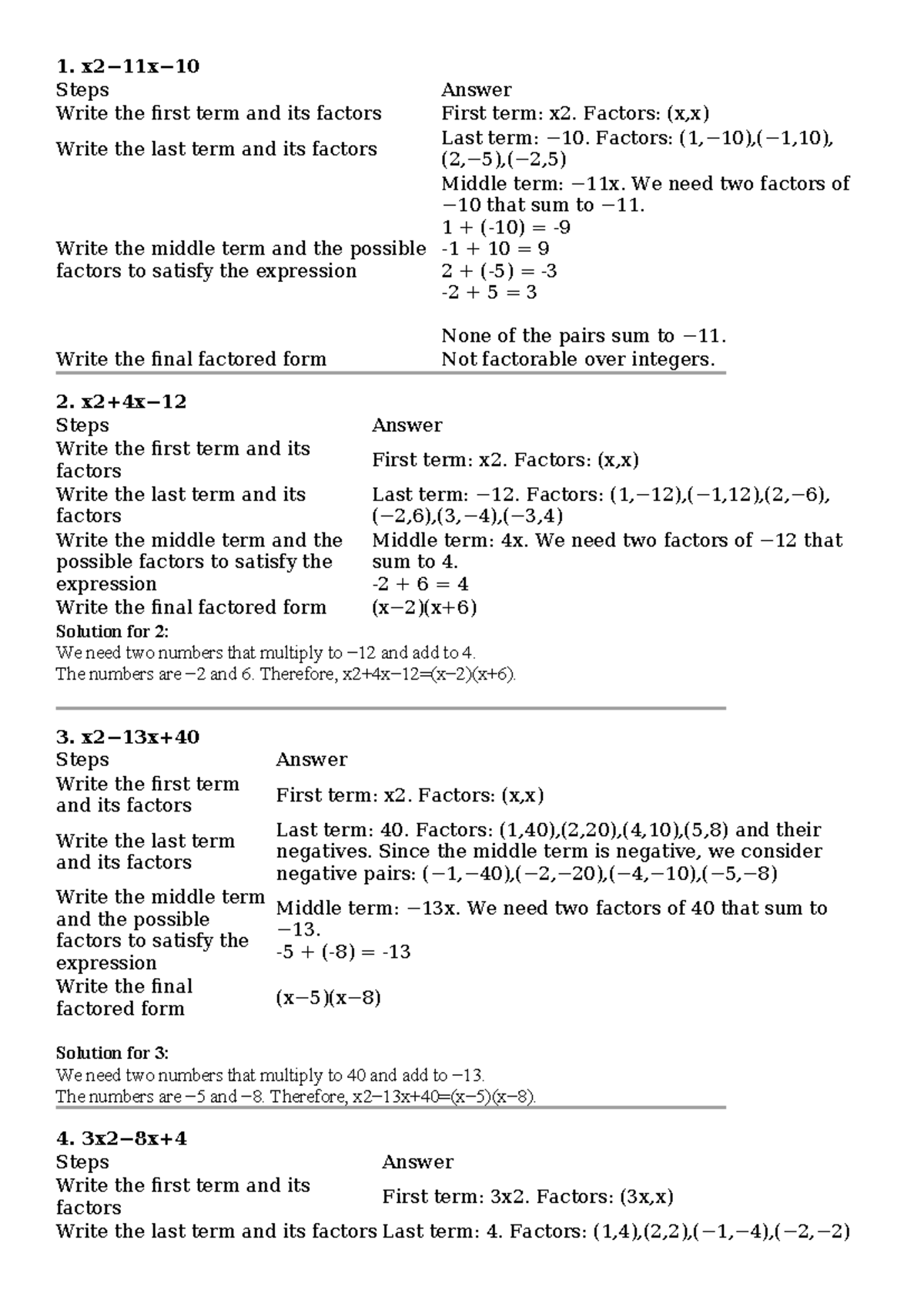 Math 101: Factoring Quadratic Expressions - Step-by-Step Guide - Studocu