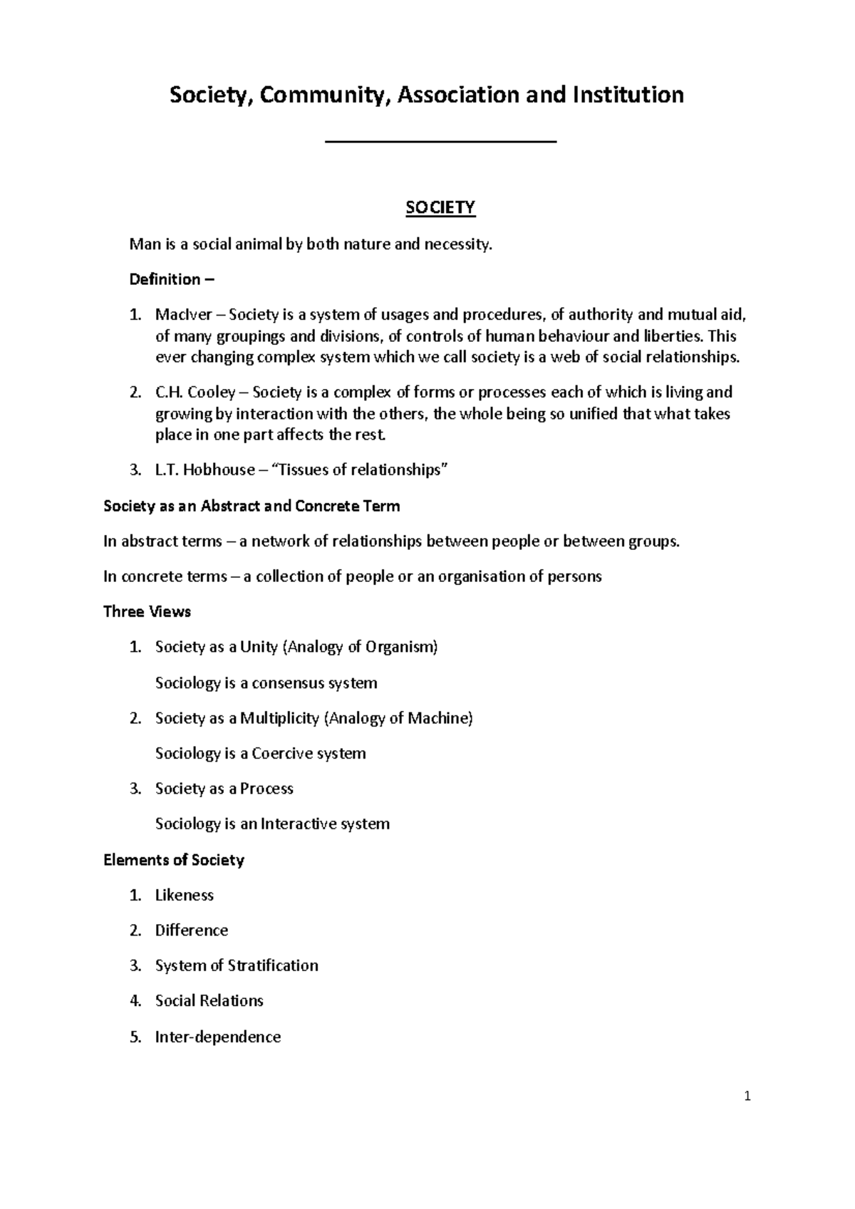 SOCIETY 101: Understanding Society, Community, Association ...