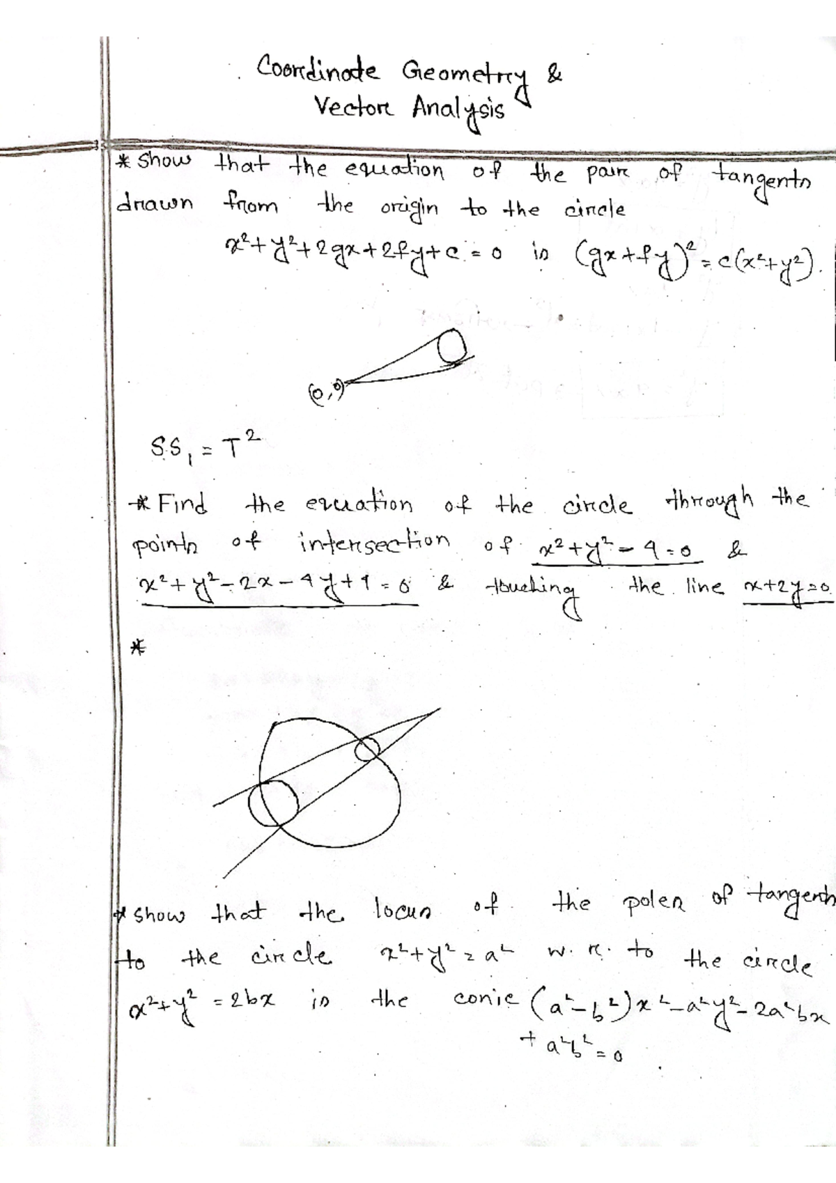 Mat 104 - Ahahhaaj - Coordinate Vector Geometry Analysis show that the equation of the pair of ...